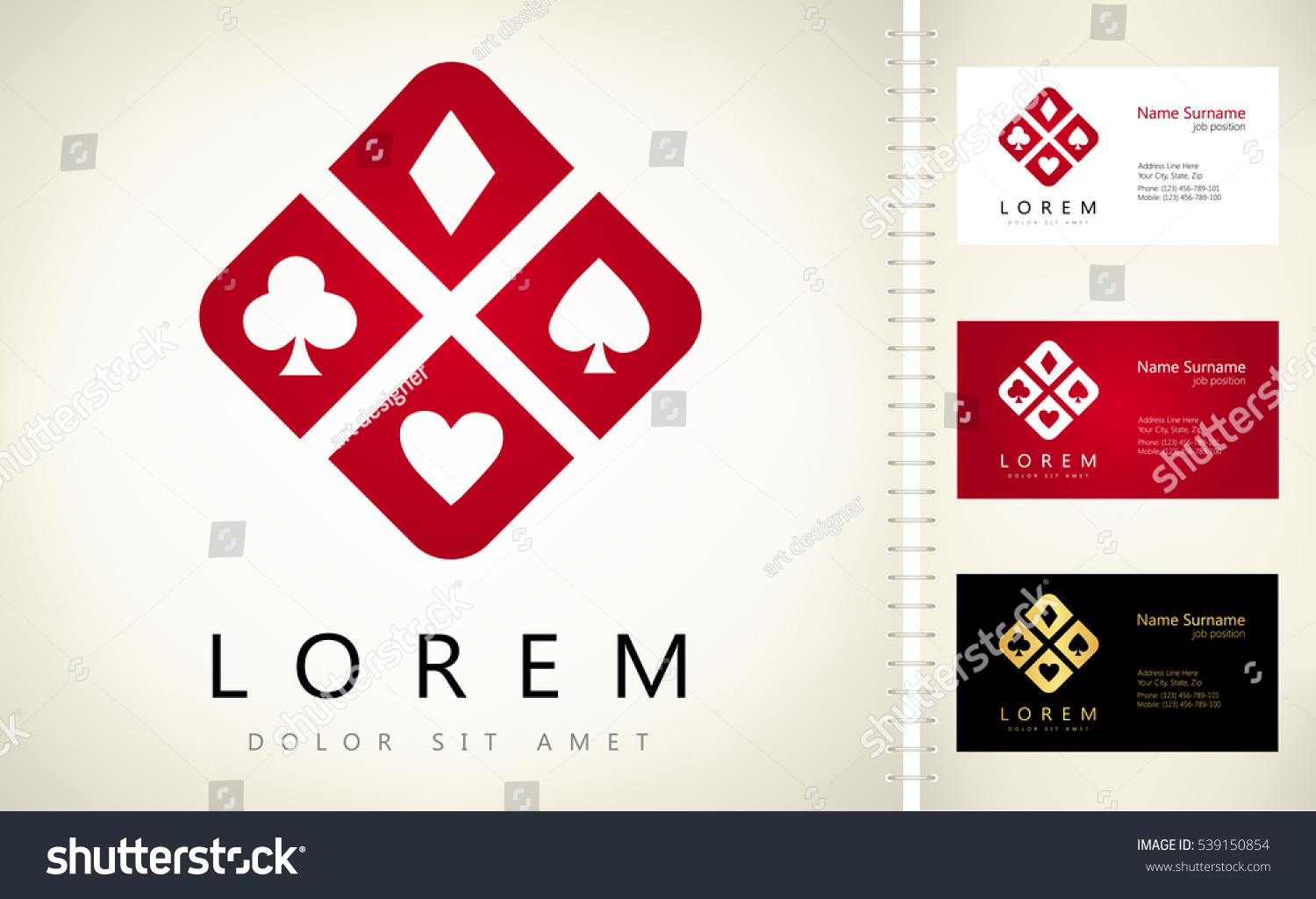 Card Suit Logo Stock Vector (Royalty Free) 539150854