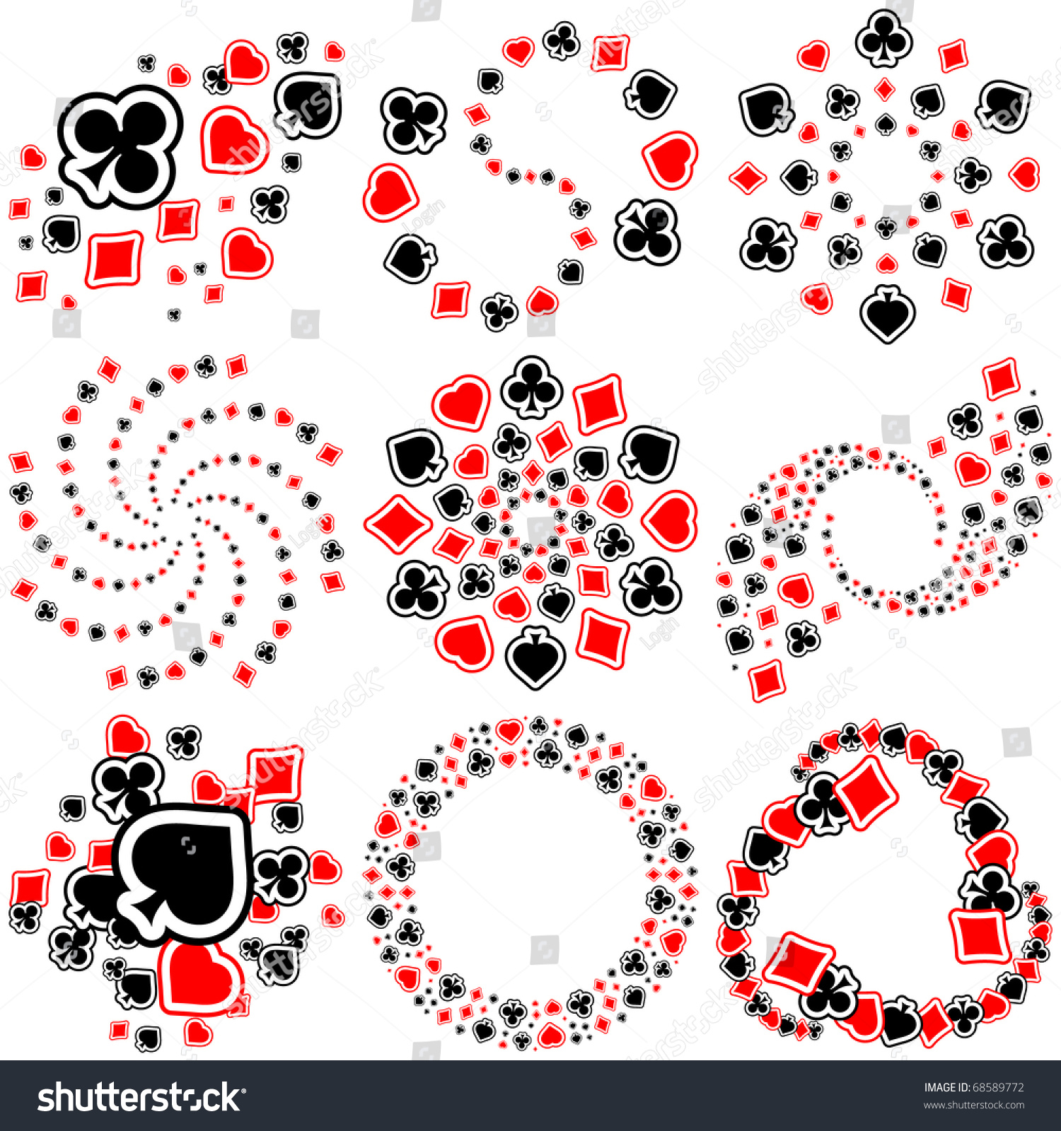 Card Suits Vector Collection Design Stock Vector (Royalty Free) 68589772
