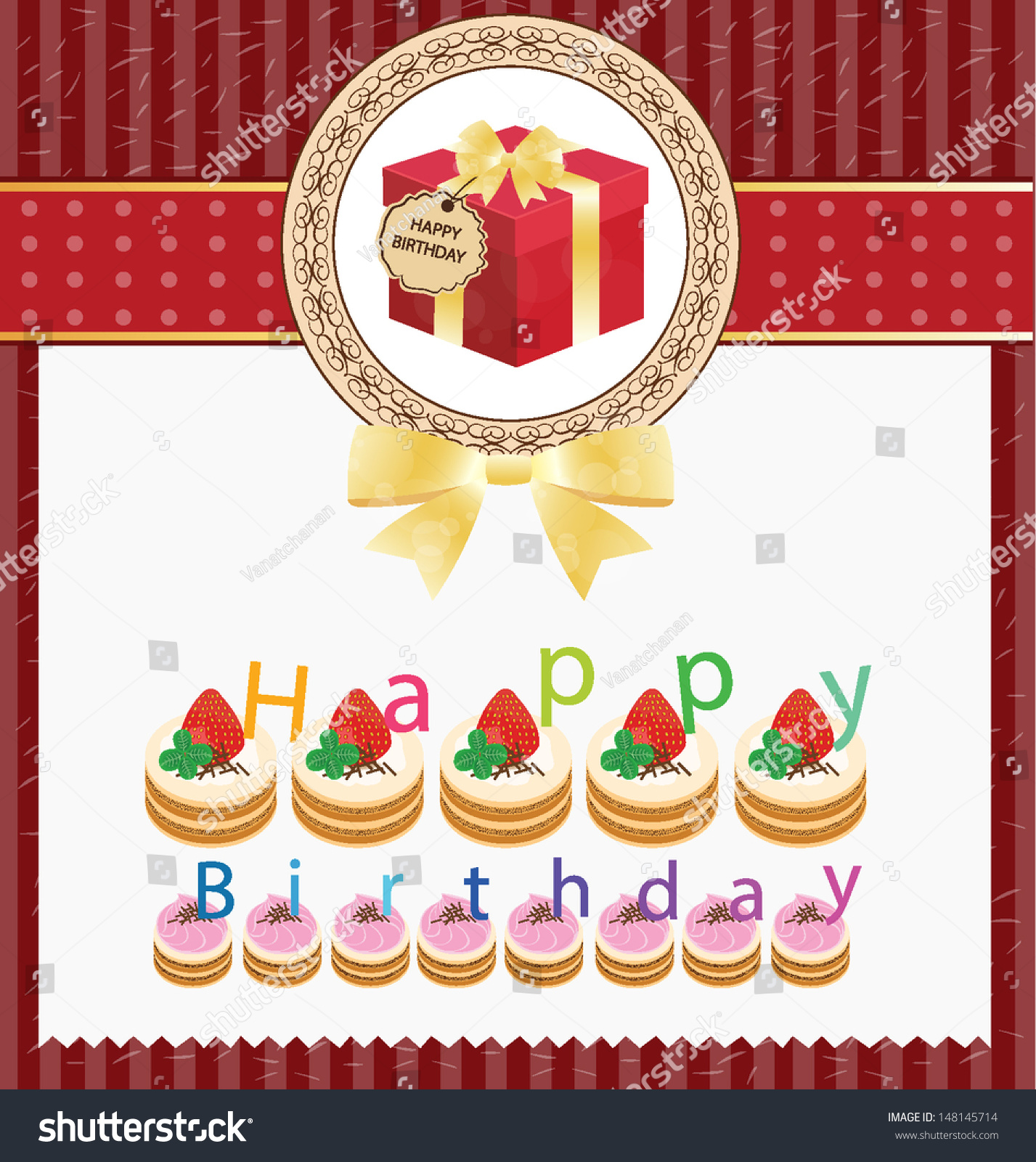 Card Template Design Cake Vector Illustration Stock Vector (Royalty ...