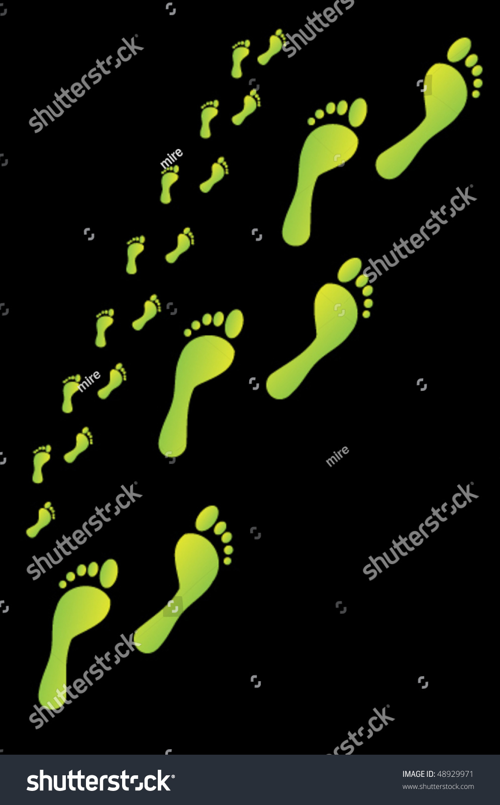 Card Spooky Footprints Stock Vector (Royalty Free) 48929971