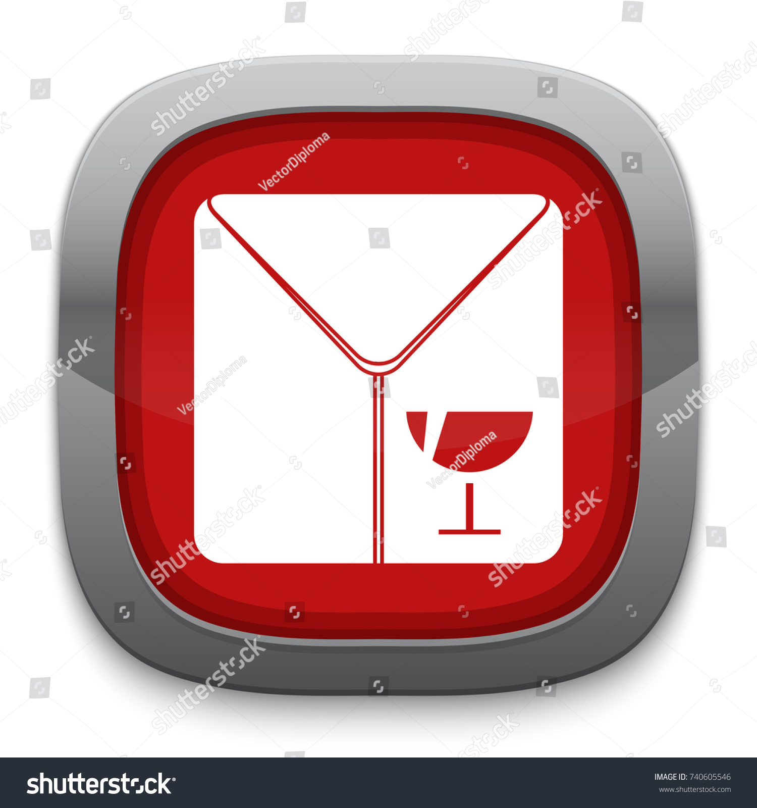 Cardboard Breakable Icon Stock Vector (Royalty Free) 740605546