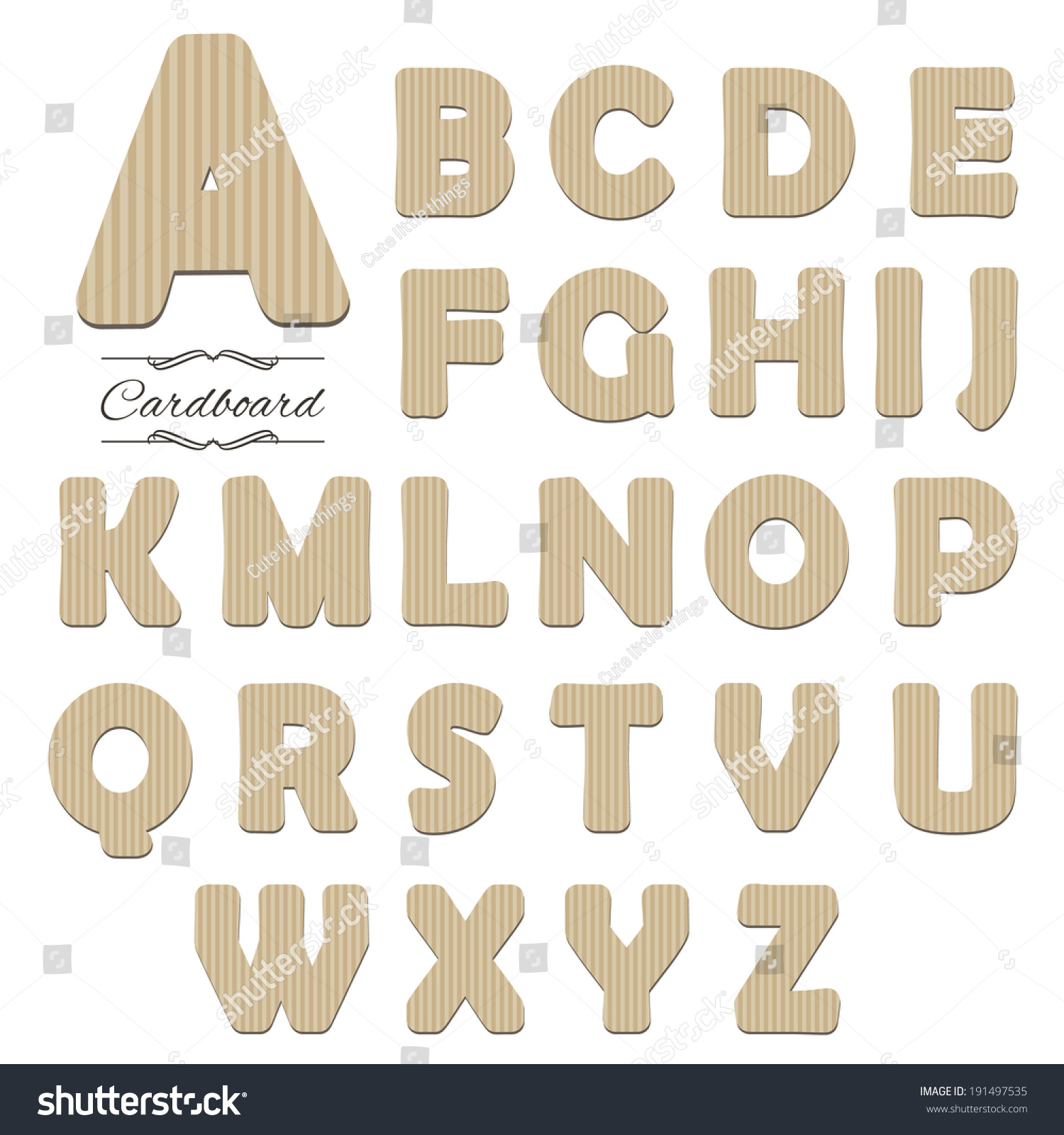 Cardboard Font Stock Vector 191497535 - Shutterstock