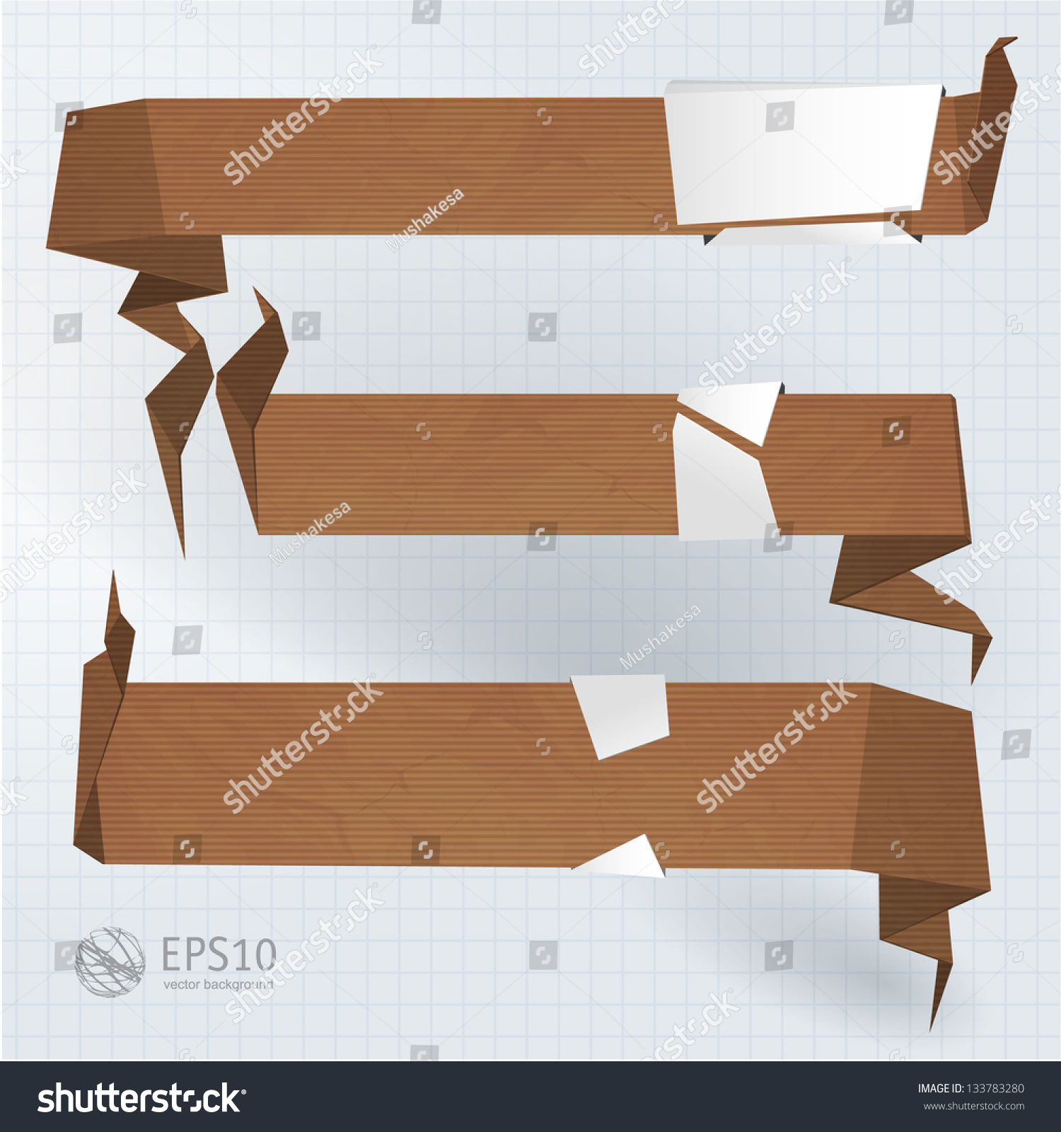 Cardboard Infographic Banners Vector Stock Vector (Royalty Free) 133783280