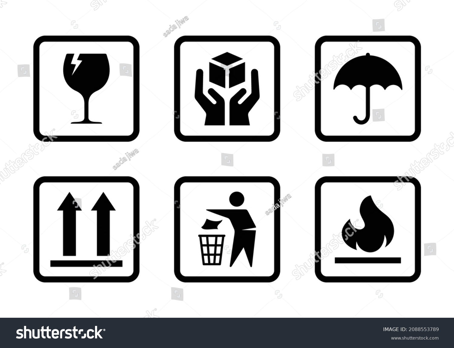 Cardboard Packaging Icon Set Vector Illustration Stock Vector (Royalty ...