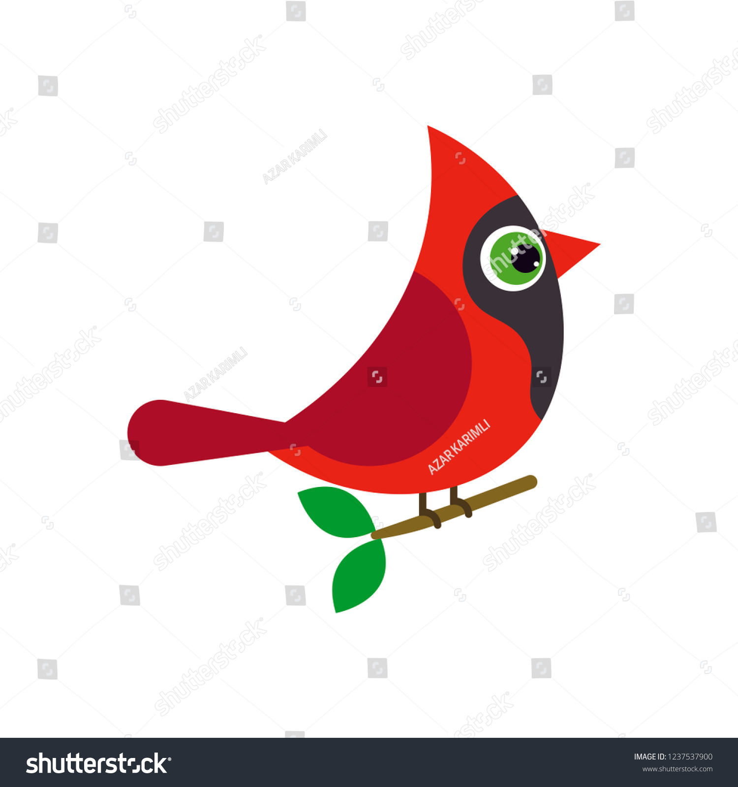 Cardinal Bird Cartoon Vector: vetor stock (livre de direitos ...