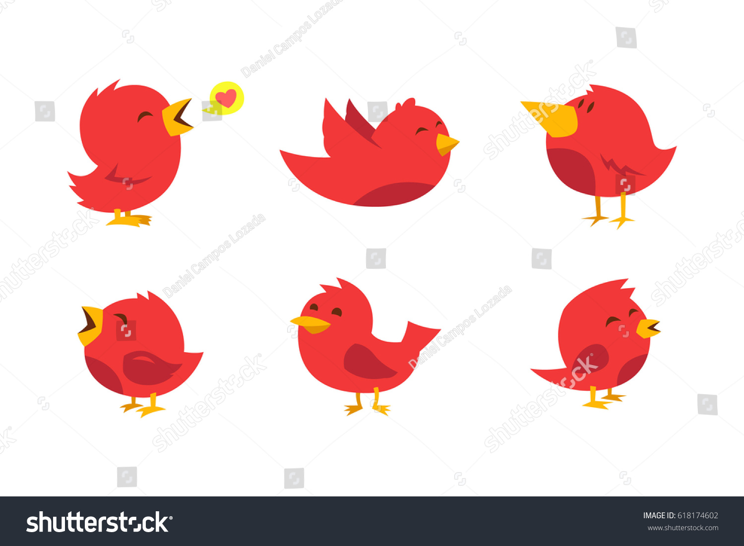 Vektor Stok Cardinal Bird Cartoons Vector Graphics (Tanpa Royalti ...