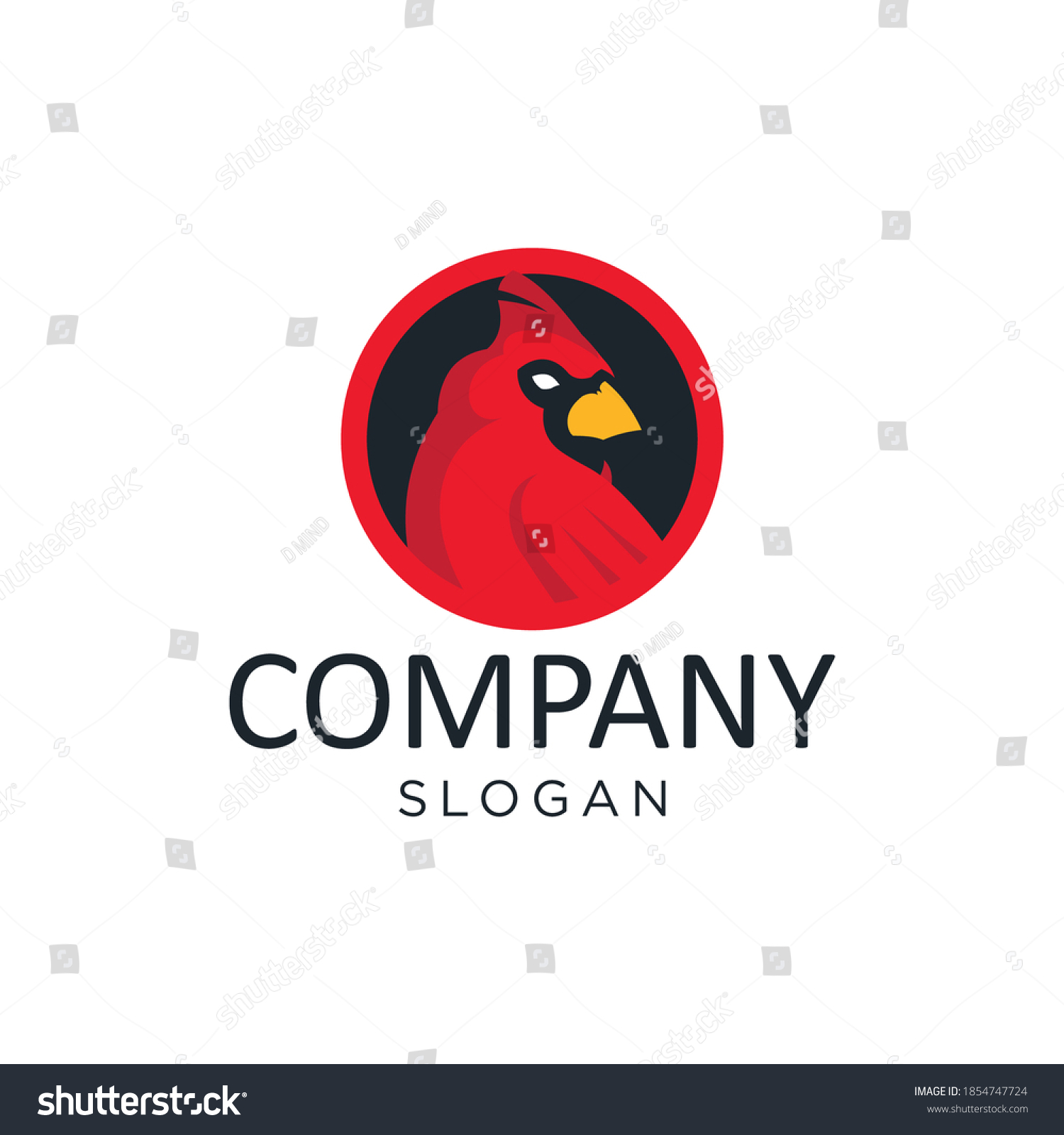 Cardinal Bird Concept Logo Icon Stock Vector (Royalty Free) 1854747724