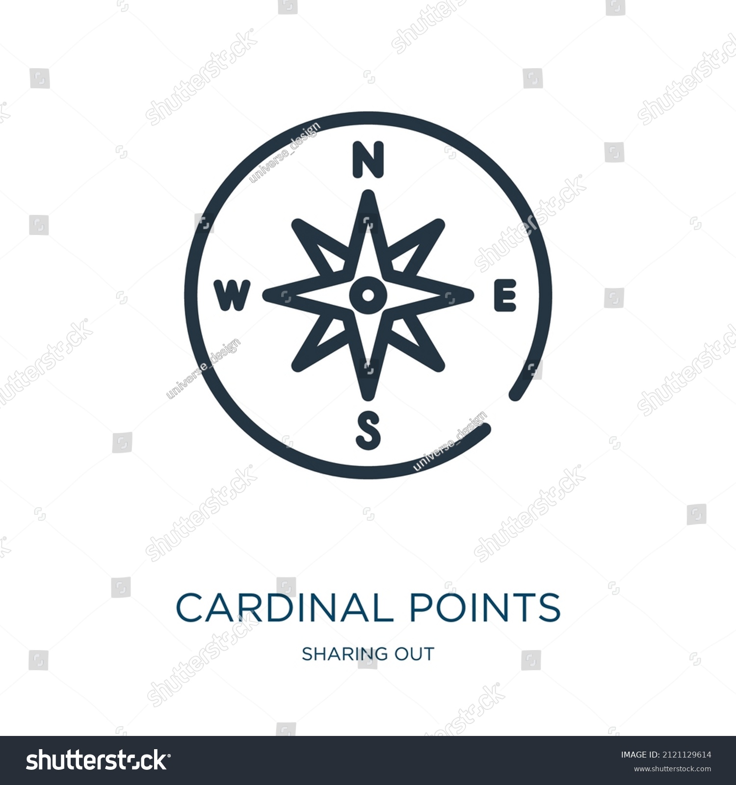 Cardinal Points Thin Line Icon Direction Stock Vector (Royalty Free ... Cardinal Points Thin Line Icon Direction Stock Vector (Royalty Free ...
