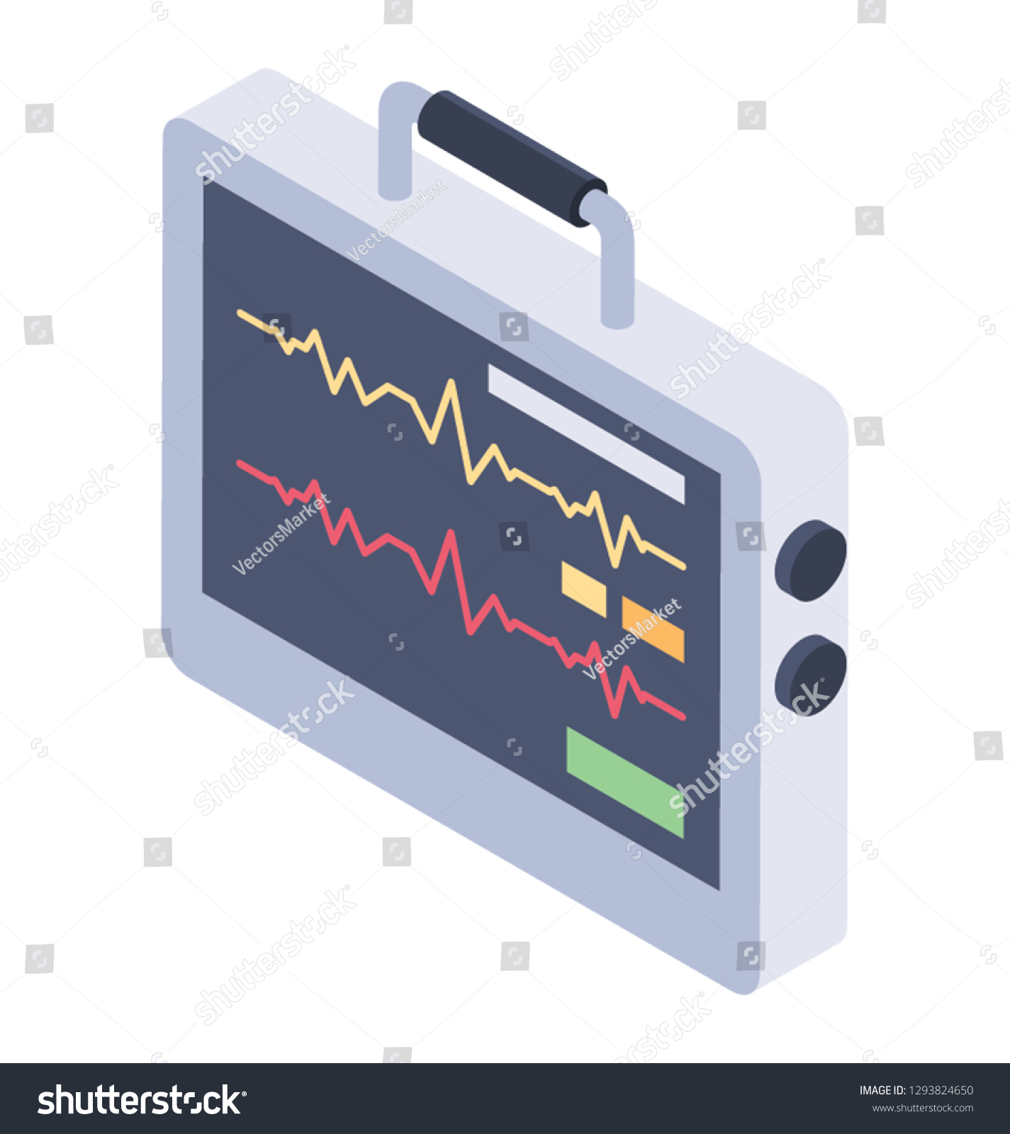 Cardiogram Isometric Vector Ecg Icon Stock Vector (Royalty Free ...