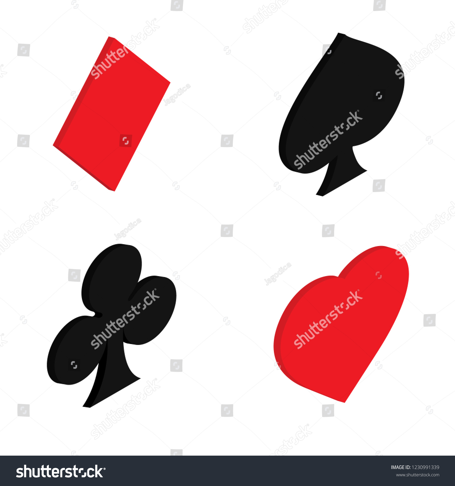 Cards Symbols Vector Stock Vector (Royalty Free) 1230991339 | Shutterstock