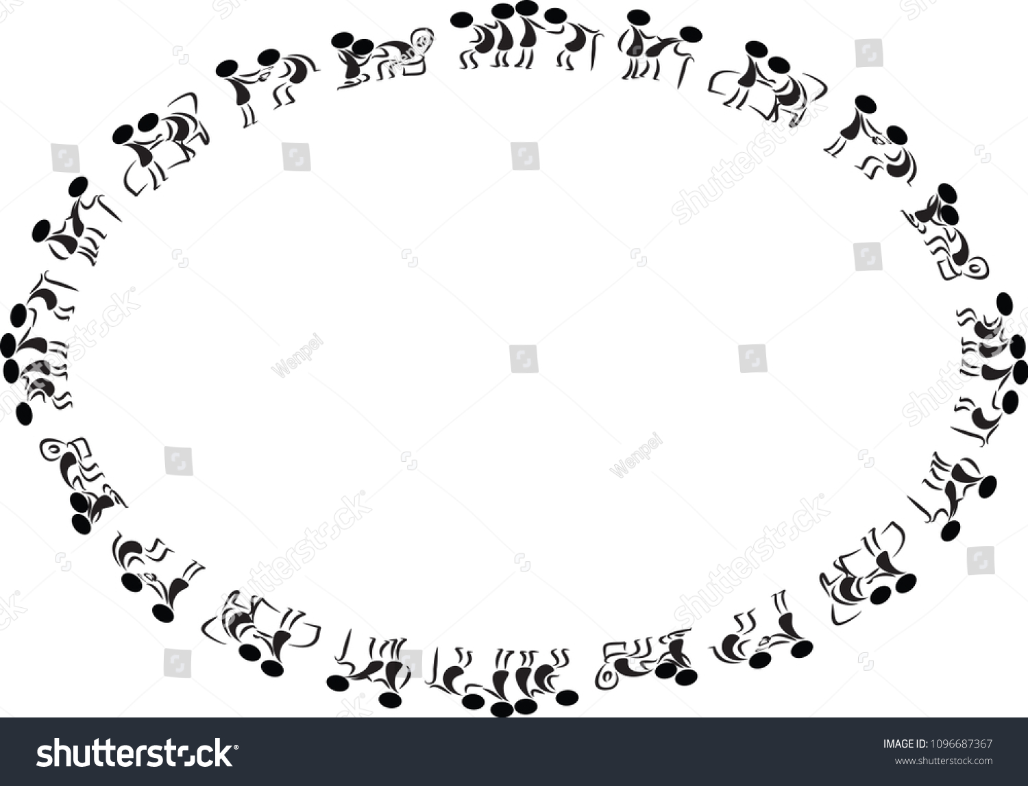 Care Old People Border Vector Stock Vector (Royalty Free) 1096687367 ...