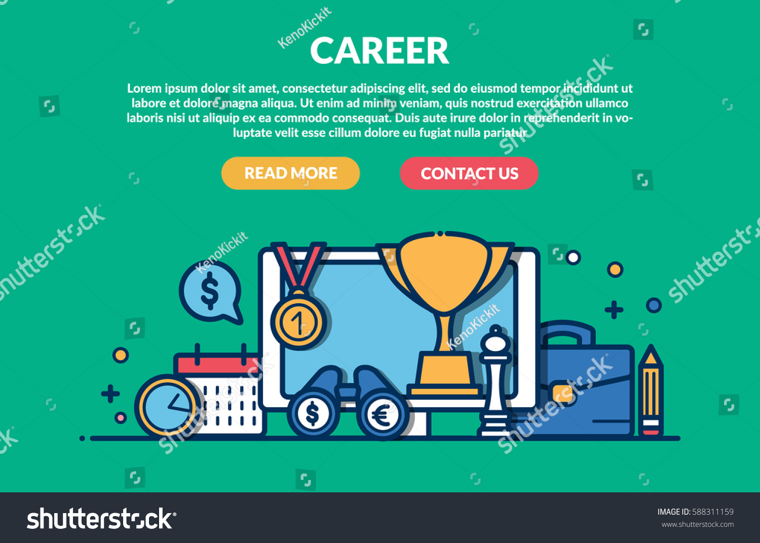 Career Concept Web Page Vector Illustration: vector de stock (libre de ...