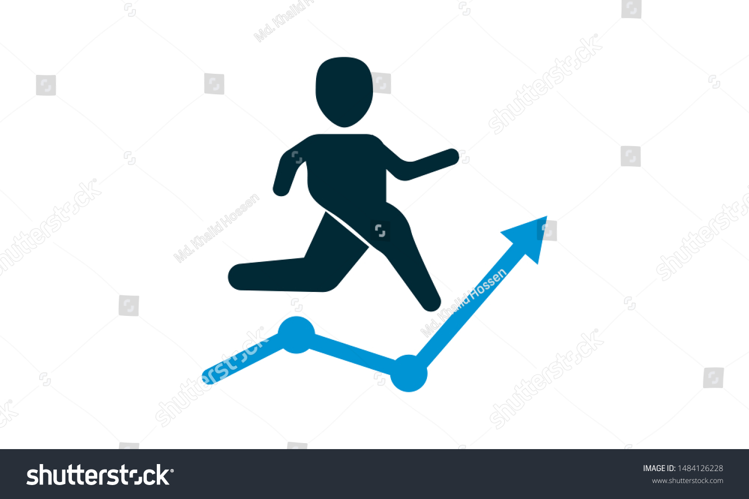 Career Growth Vector Icon Vector Stock Vector (Royalty Free) 1484126228 ...