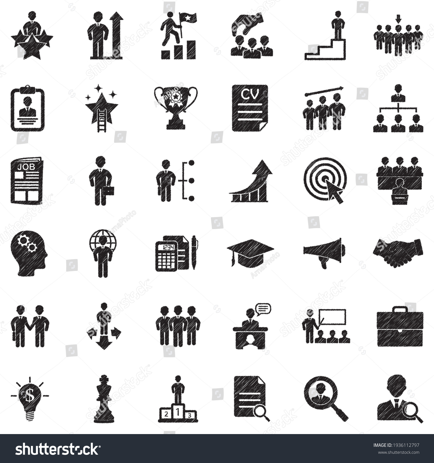 Career Path Icons Black Scribble Design Stock Vector (Royalty Free ...