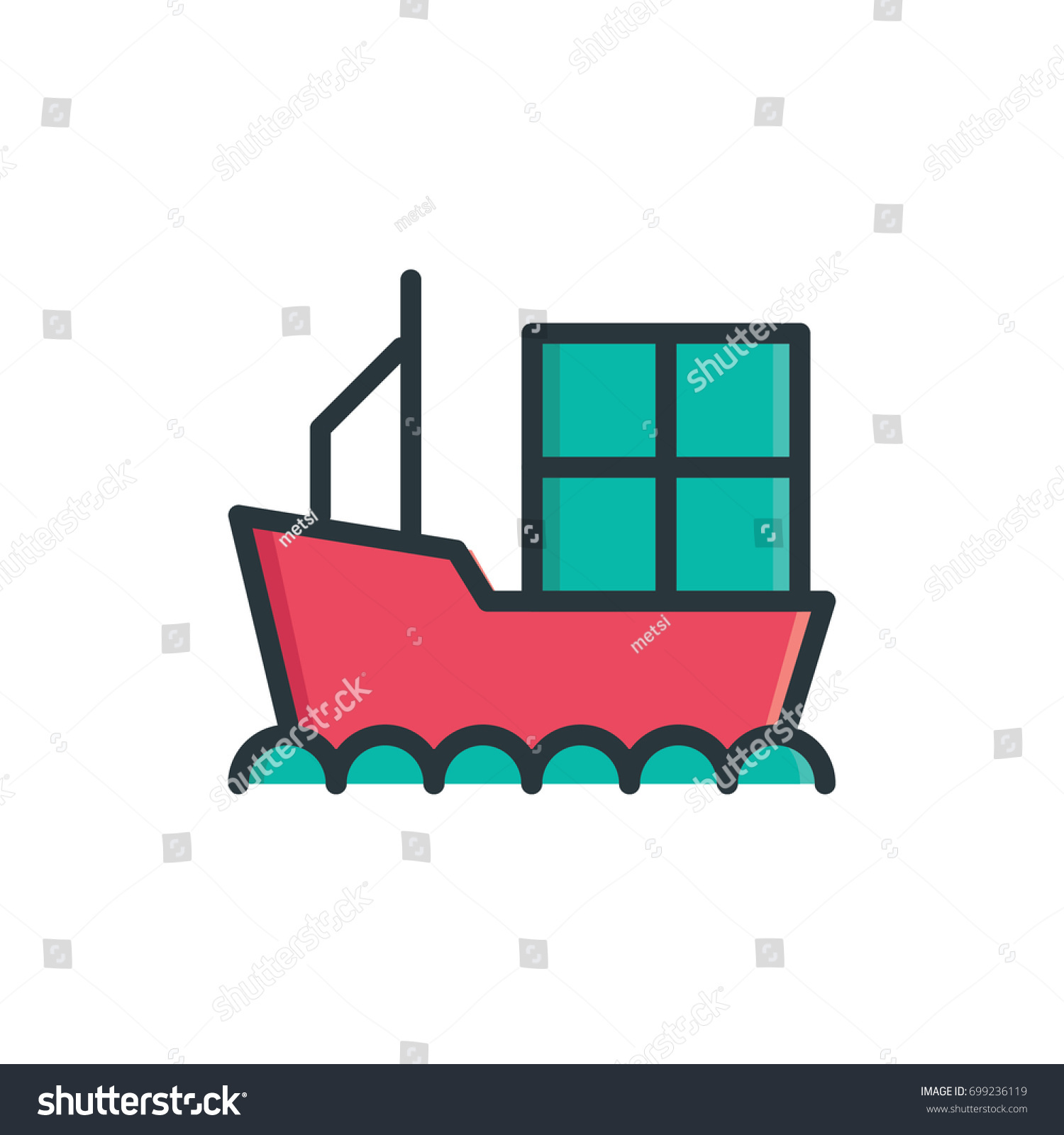 Cargo Barge Icon Vector Colorful Stock Vector (Royalty Free) 699236119 ...