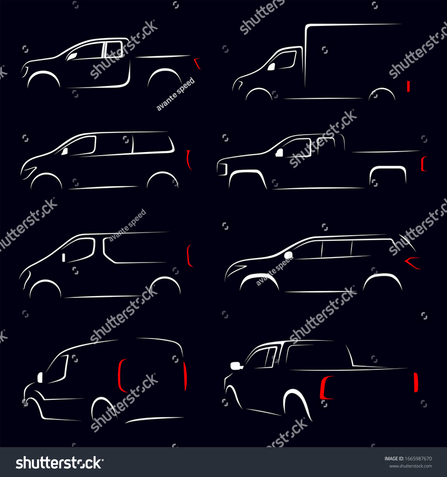Cargo Car Icons Logo Design Vector Stock Vector (Royalty Free) 1665987670