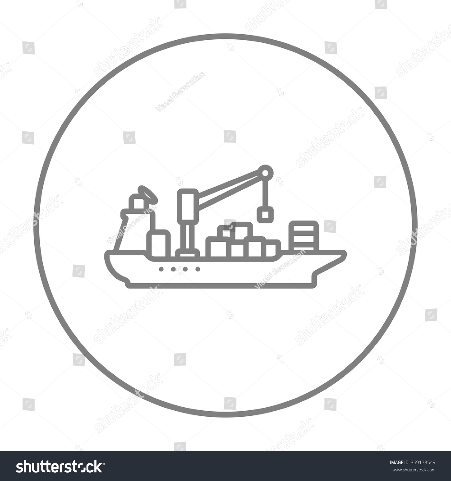 Cargo Container Ship Line Icon Stock Vector (Royalty Free) 369173549 ...