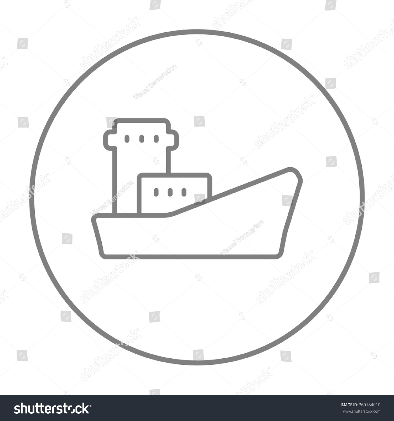 Cargo Container Ship Line Icon Stock Vector (Royalty Free) 369184010 ...