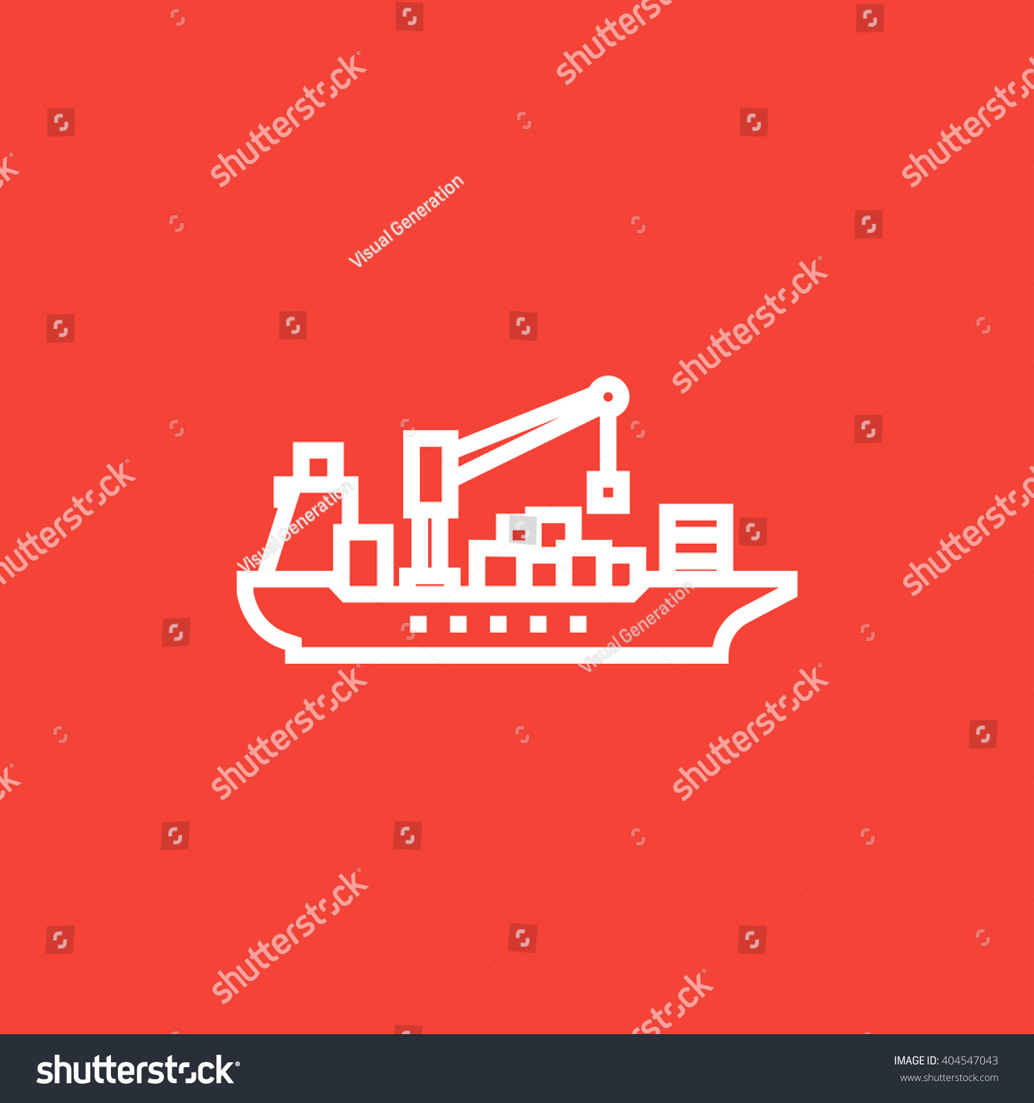 Cargo Container Ship Line Icon Stock Vector (Royalty Free) 404547043 ...