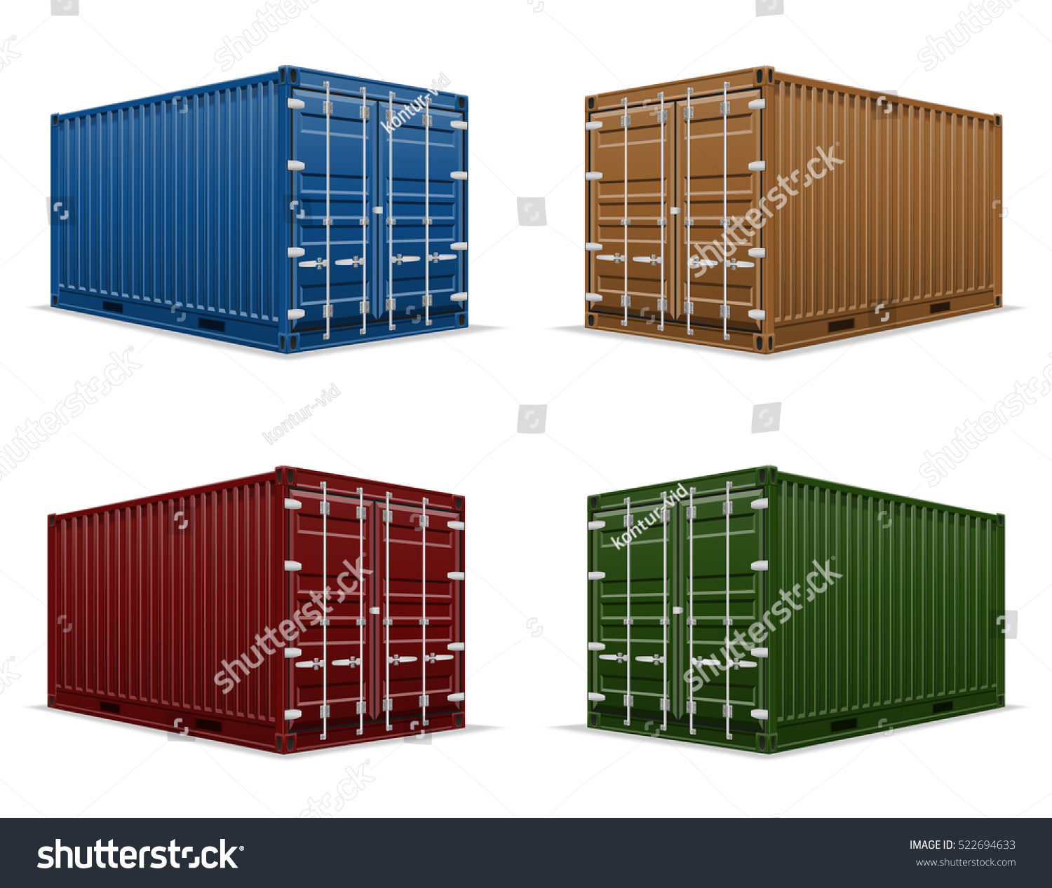 Cargo Container Vector Illustration Isolated On 库存矢量图（免版税）522694633 ...