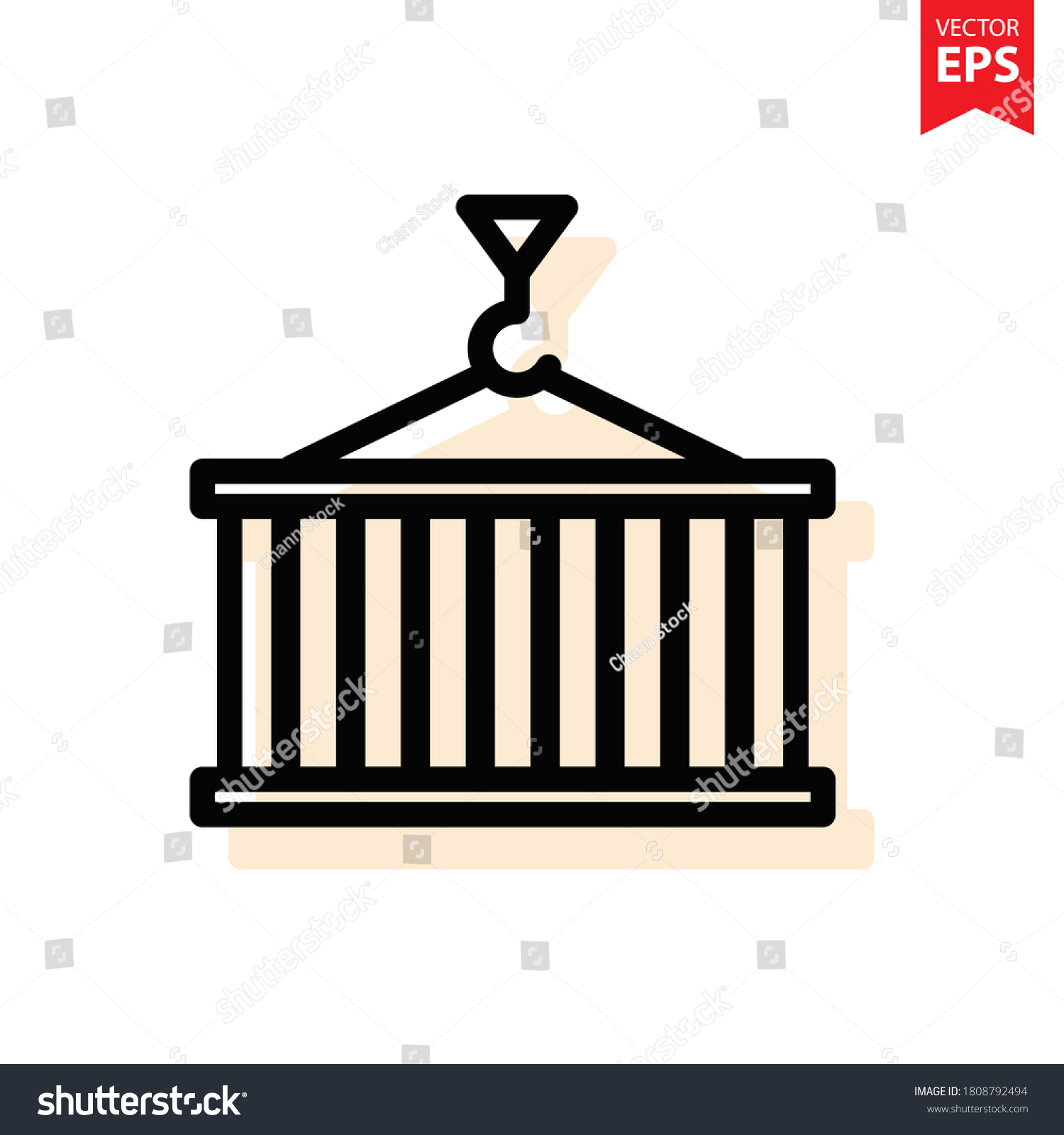 Cargo Loading Lifting Delivery Icon Concept Stock Vector (Royalty Free ...