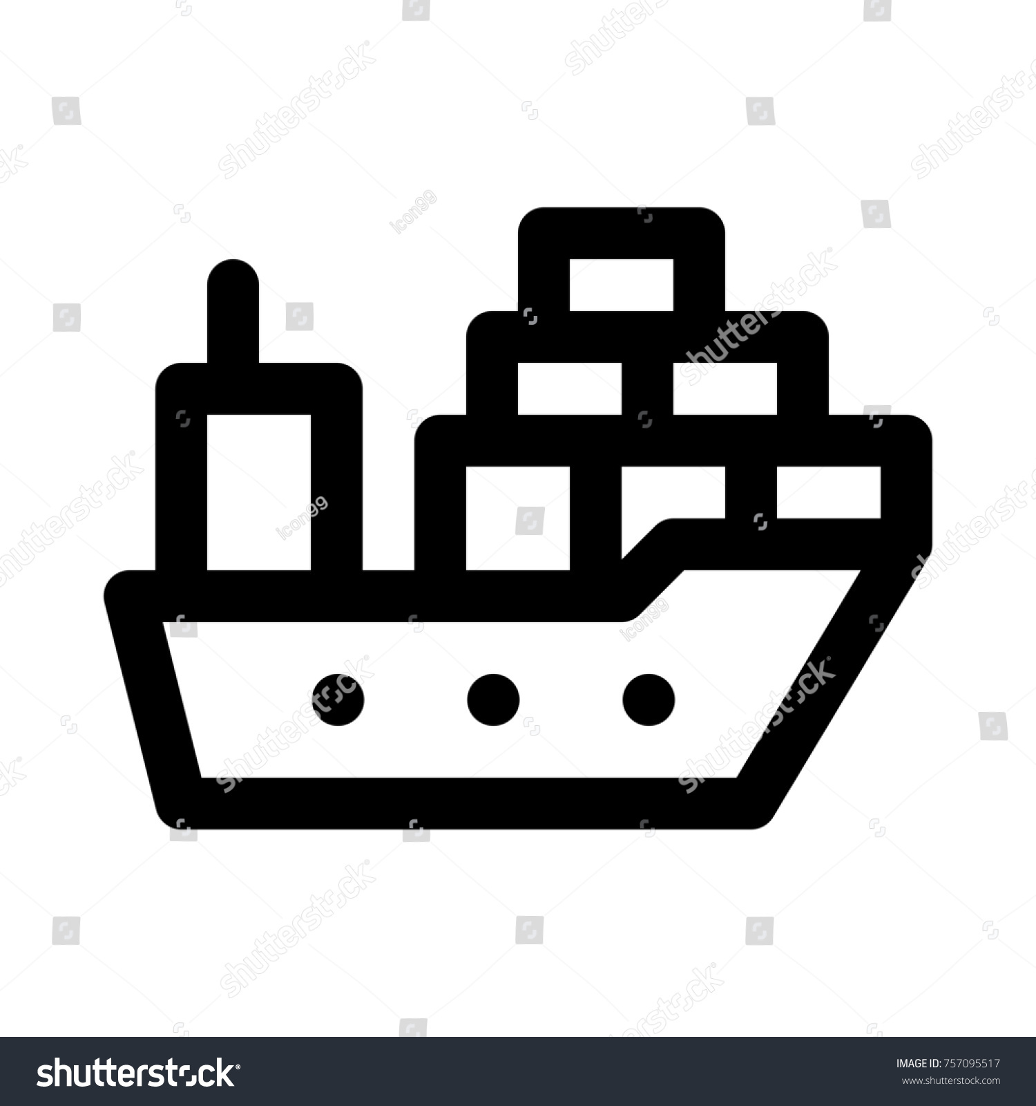 Cargo Freighter Ship Stock Vector (Royalty Free) 757095517