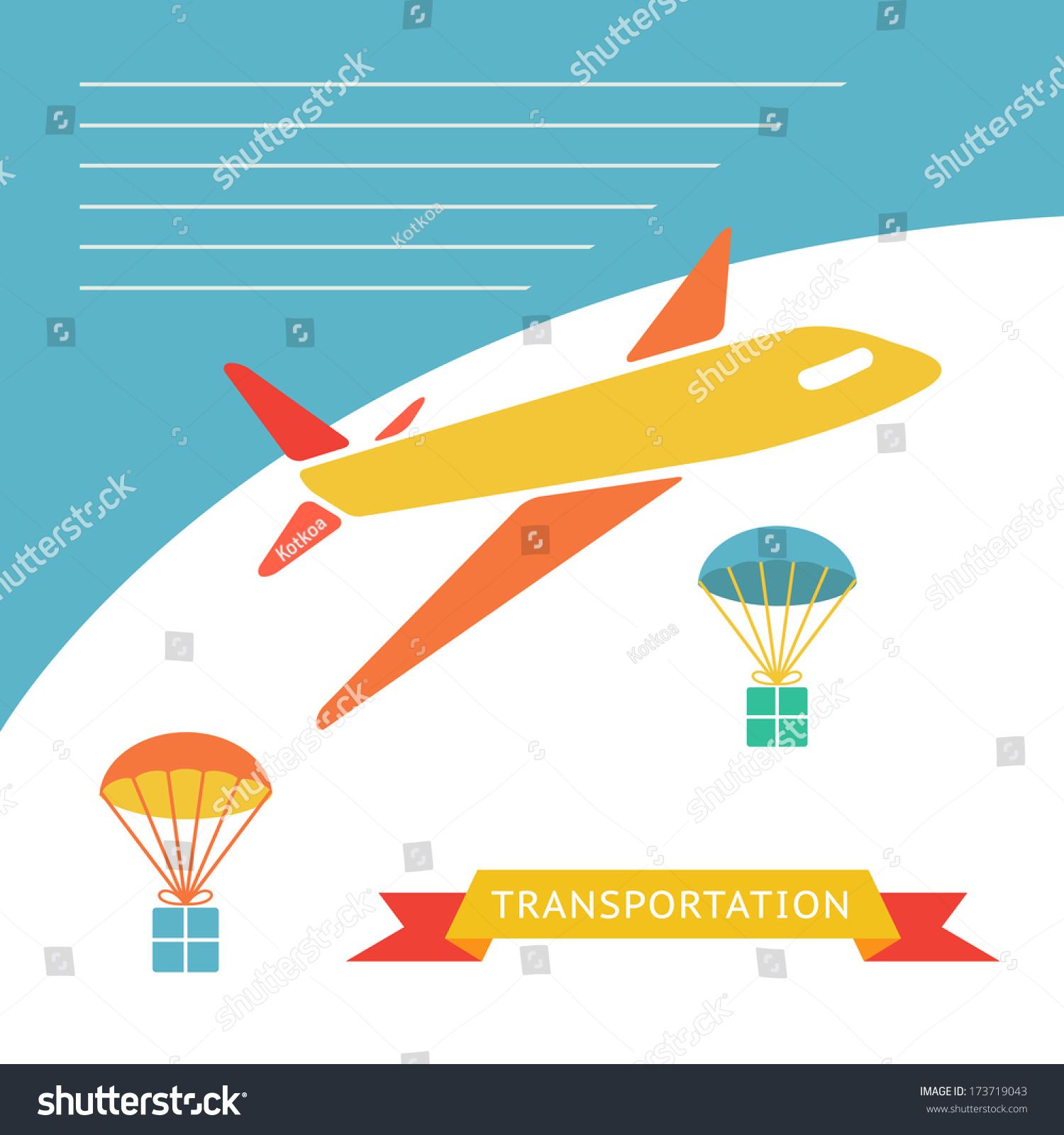 Cargo Plane Dropping Boxes Parpachutes: vector de stock (libre de ...
