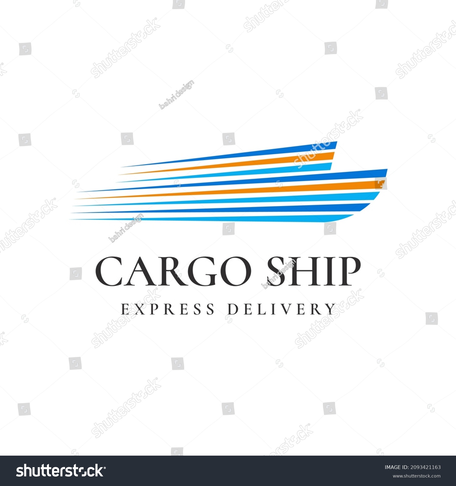 Cargo Ship Express Delivery Logo Stock Vector (Royalty Free) 2093421163