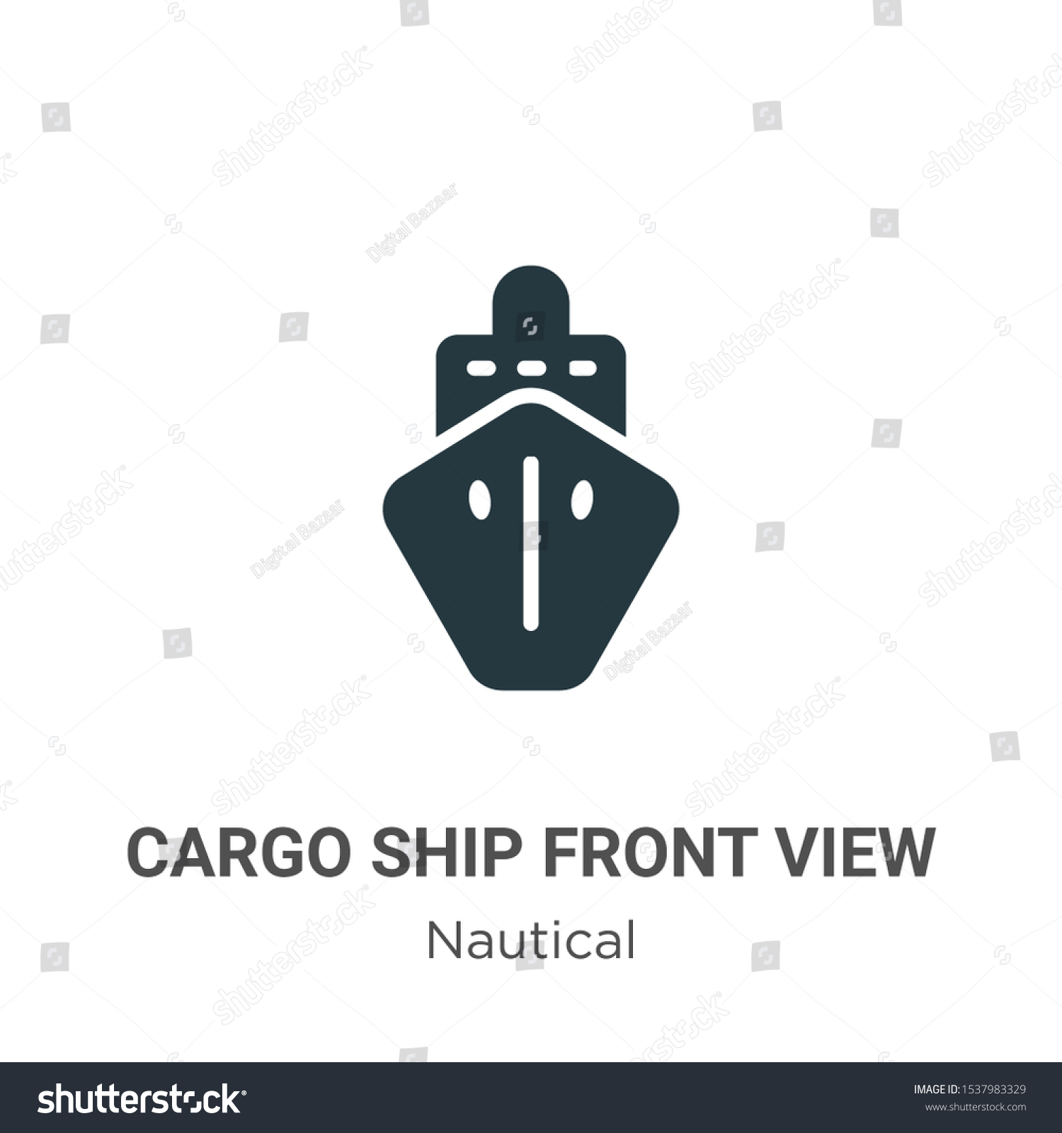 Cargo Ship Front View Vector Icon Stock Vector (Royalty Free) 1537983329