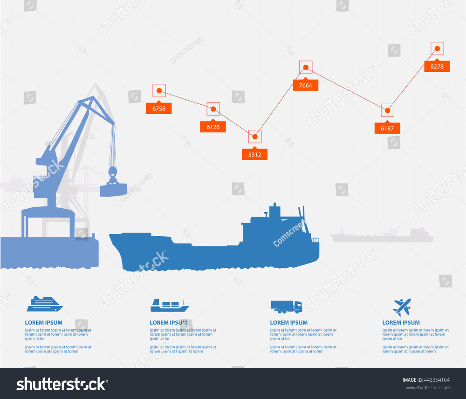 Cargo Ship Infographics Stock Vector (Royalty Free) 443354104