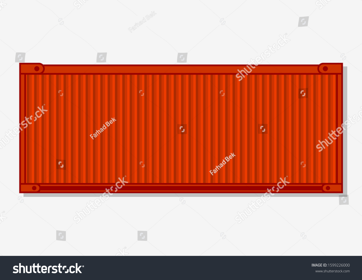 Cargo Standard Container Flat Style Vector Stock Vector (Royalty Free ...