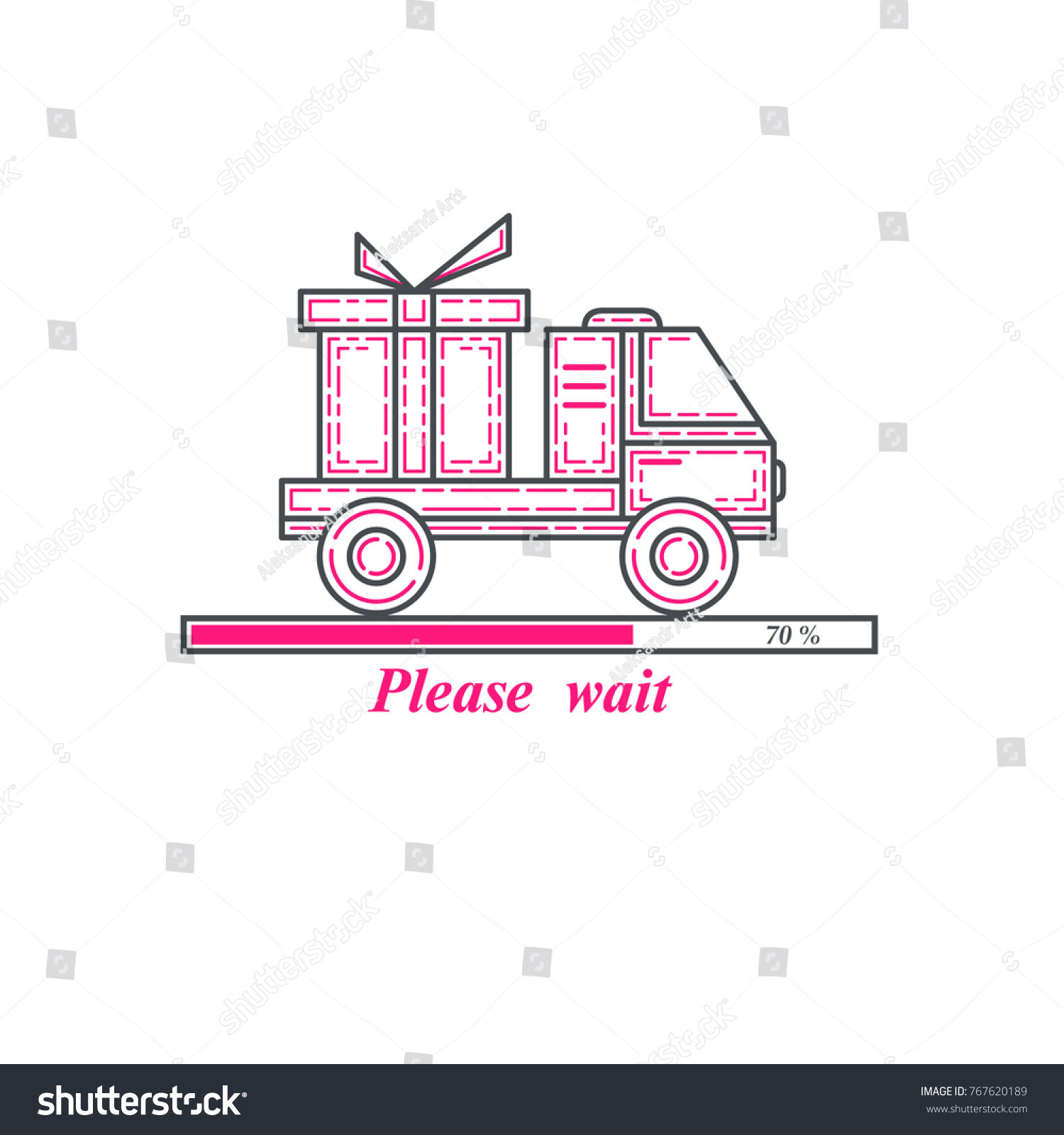 Cargo Transportation Gift Congratulations Stock Vector (Royalty Free ...