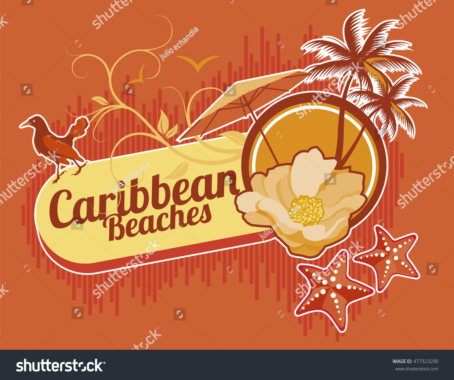 Caribbean Beaches: vetor stock (livre de direitos) 477323290 | Shutterstock