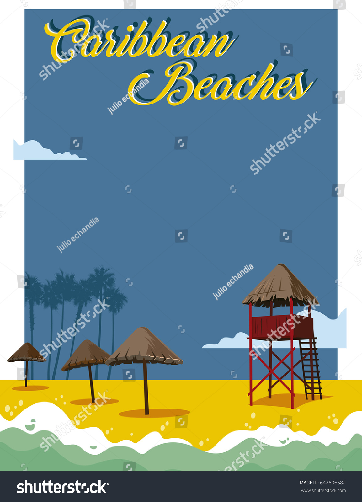 Caribbean Beaches Stock Vector (Royalty Free) 642606682 | Shutterstock