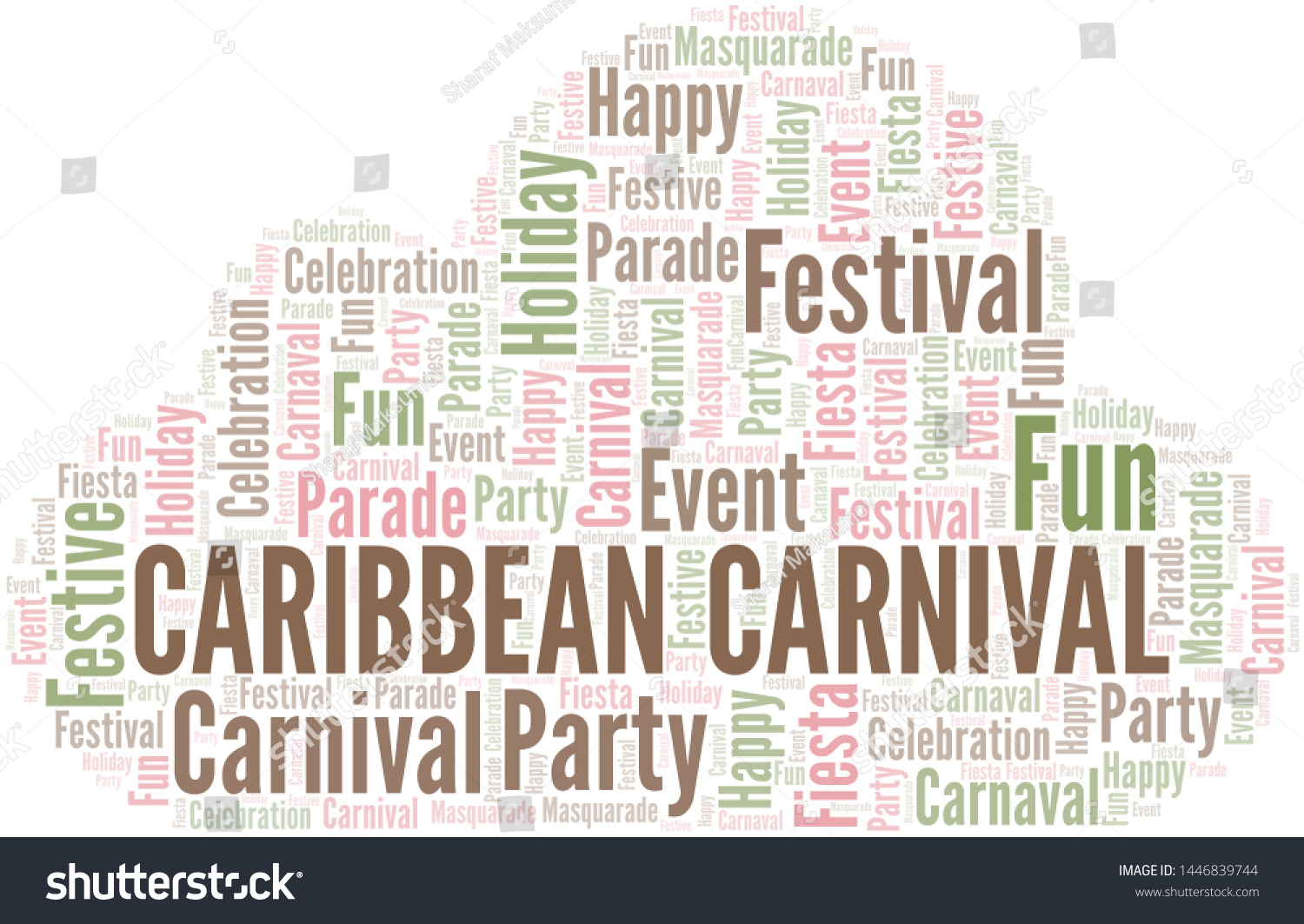 Caribbean Carnival Word Cloud Vector Made Stock Vector (Royalty Free ...