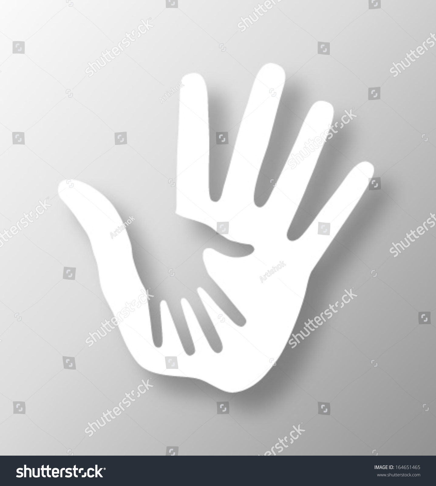 Caring Hand Applique Logo Vector Illustration: เวกเตอร์สต็อก (ปลอดค่า ...