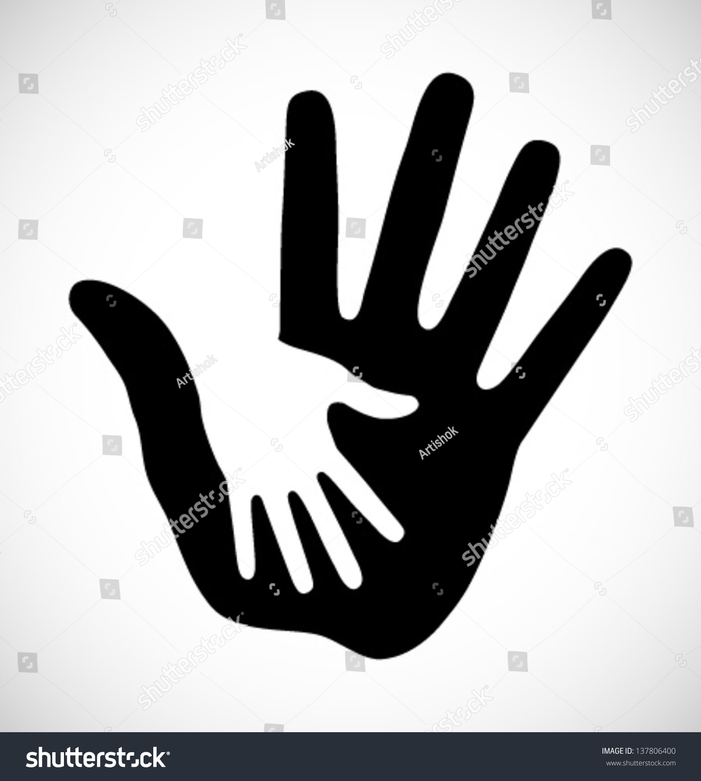 Caring Hand Logo Vector Illustration Stock Vector (Royalty Free ...