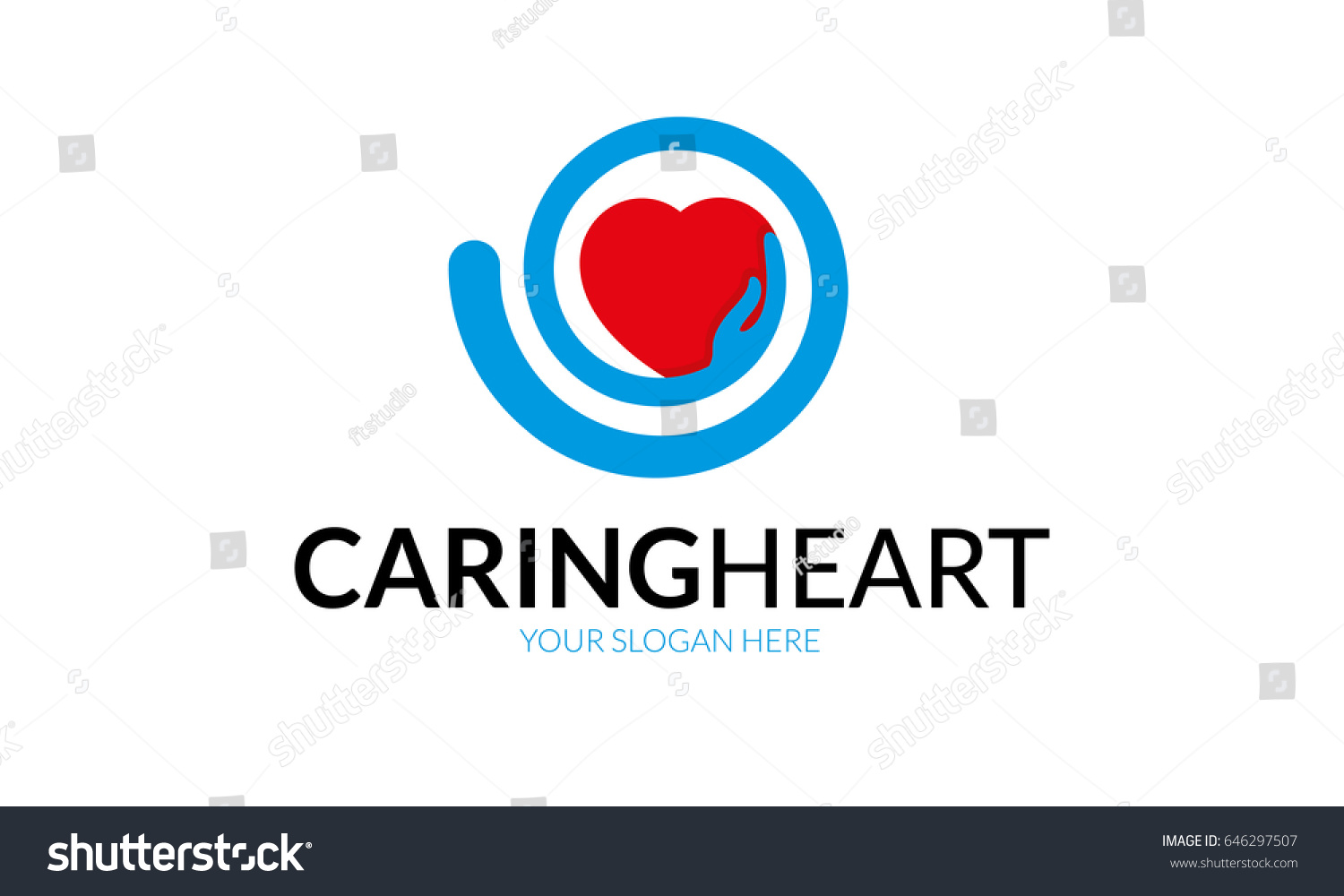Caring Heart Logo Stock Vector (Royalty Free) 646297507