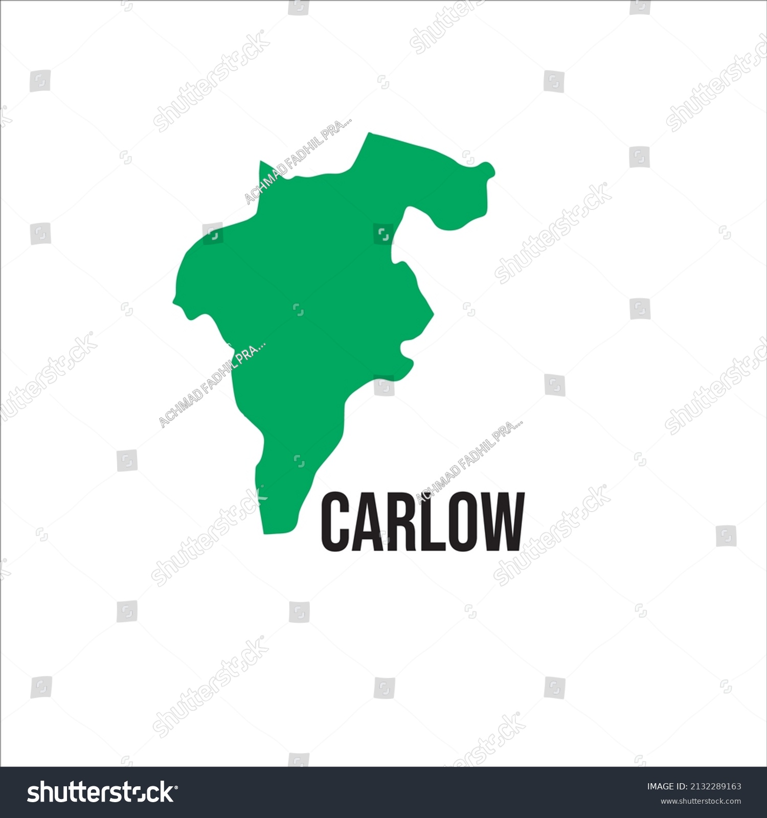Carlow Map On White Background Stock Vector (Royalty Free) 2132289163 ...