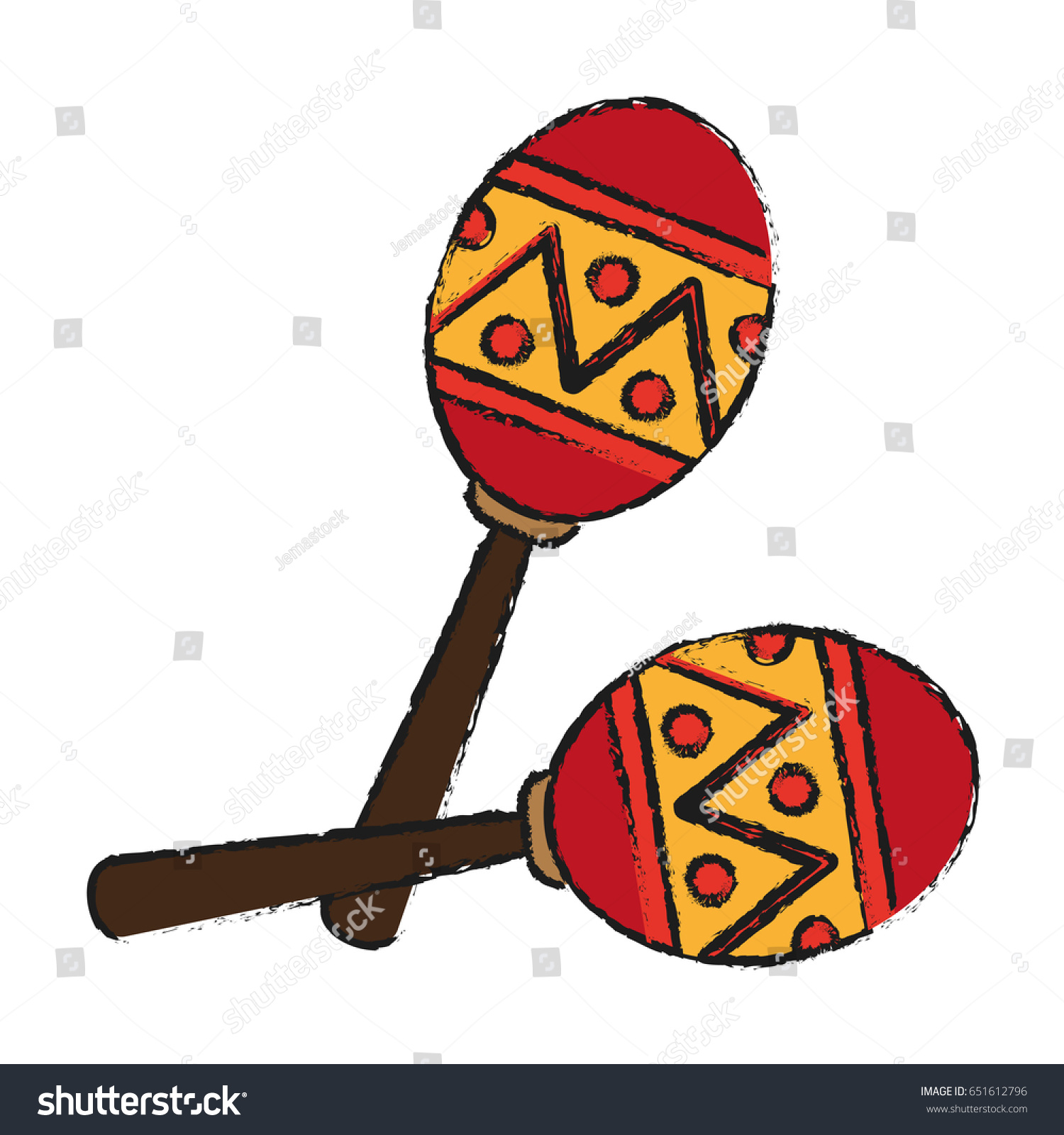 Carnival Brazil Flat Draw Stock Vector (Royalty Free) 651612796 ...