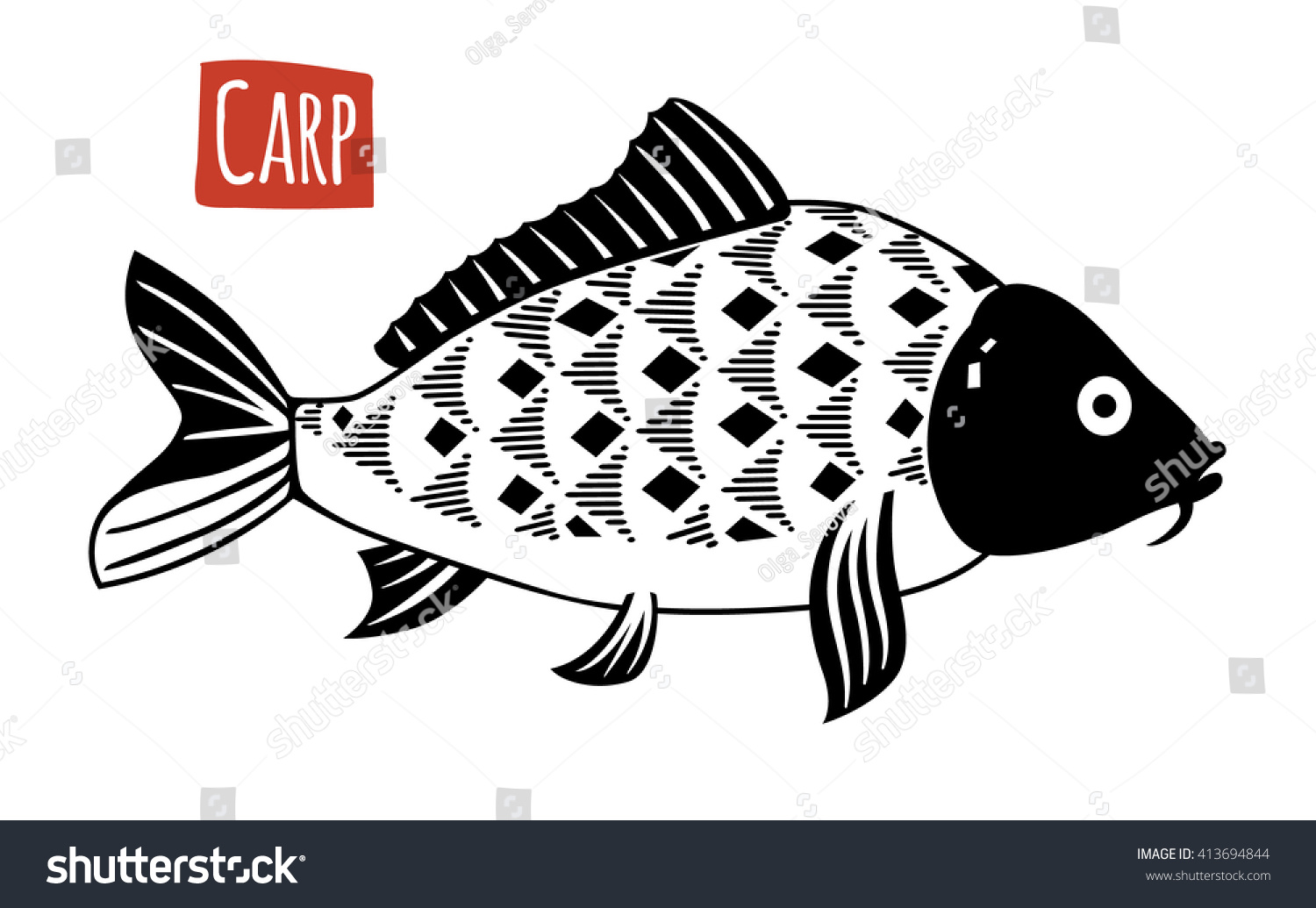 Carp Vector Illustration Cartoon Style: เวกเตอร์สต็อก (ปลอดค่าลิขสิทธิ์ ...