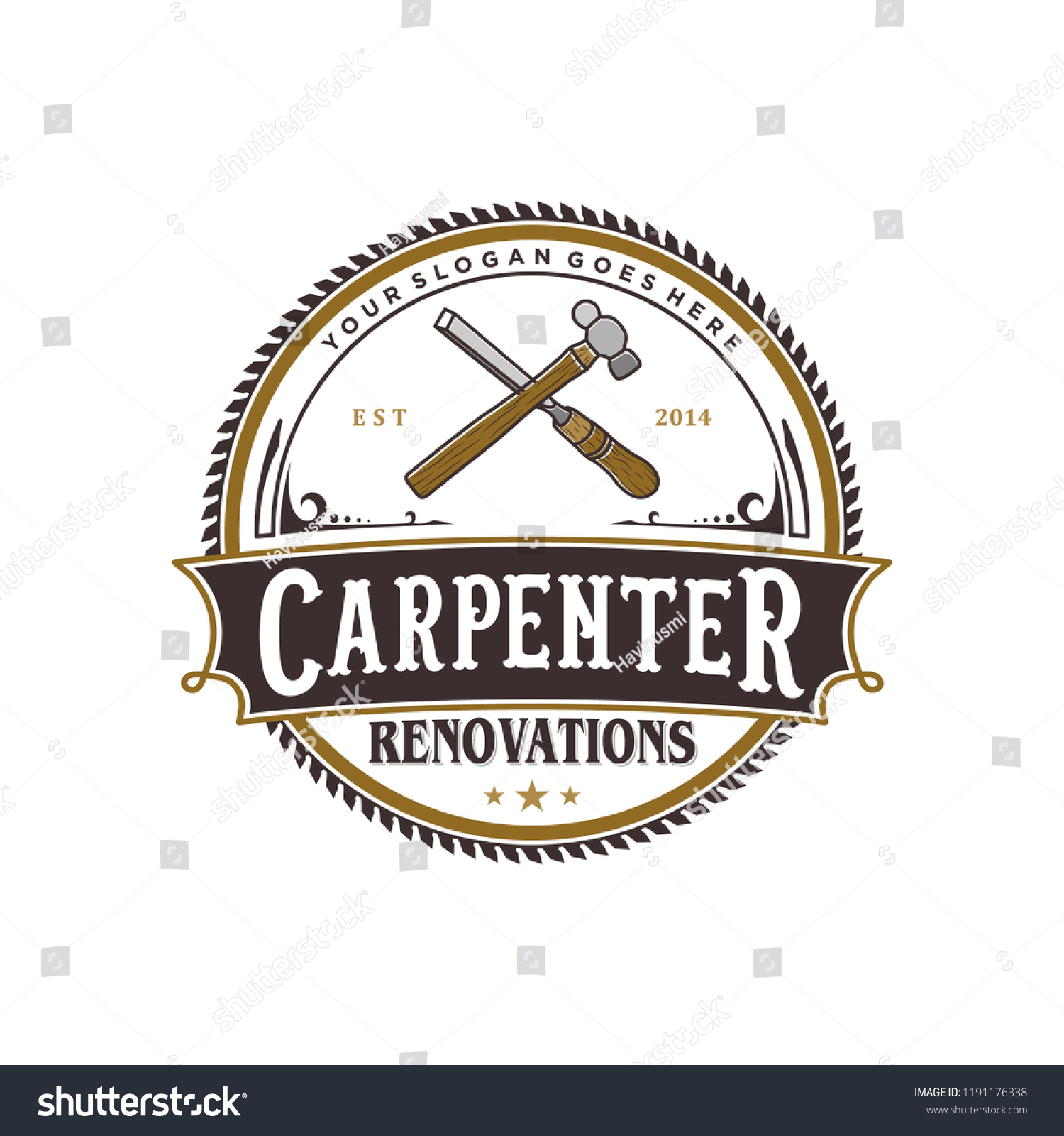 Carpenter Logo Vintage Stock Vector (Royalty Free) 1191176338
