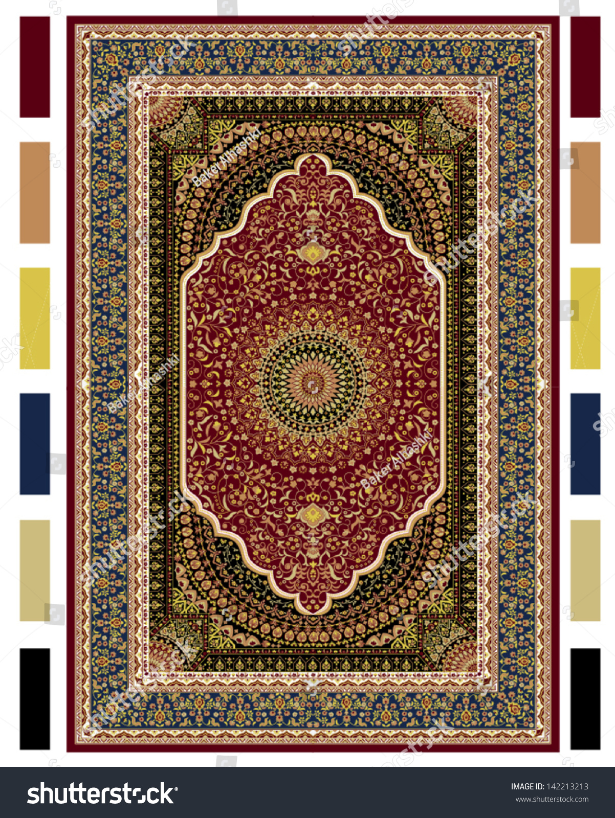 Carpet Border Frame Pattern Stock Vector (Royalty Free) 142213213