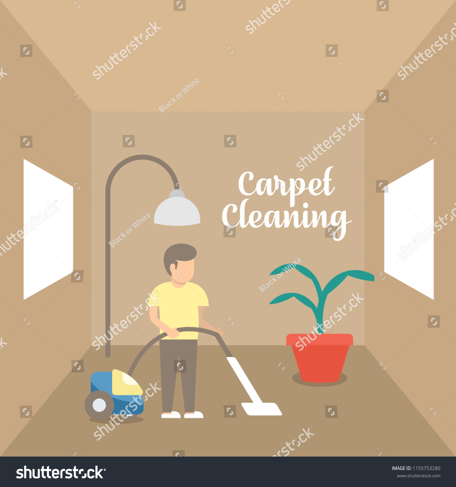 Carpet Cleaning Illustration Stock Vector (Royalty Free) 1155753280 ...