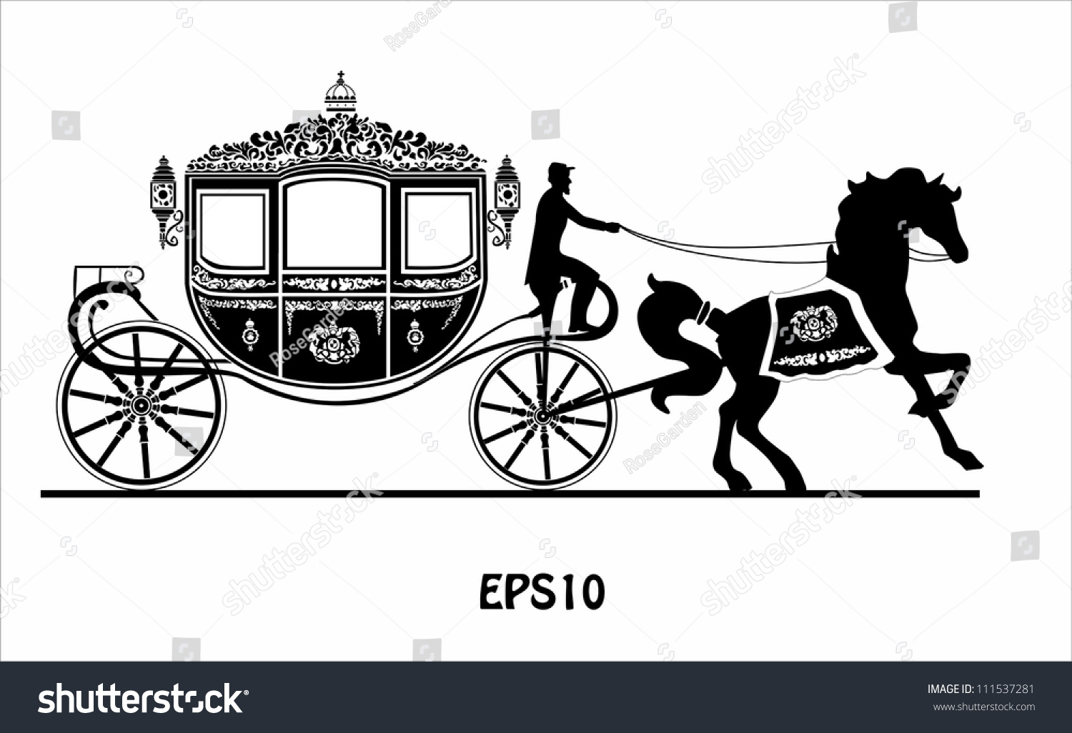 Carriage Silhouette Stock Vector (Royalty Free) 111537281 | Shutterstock
