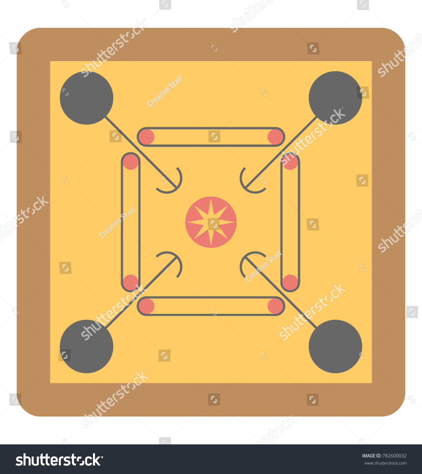 Carrom Board Vector Icon Stock Vector (Royalty Free) 782600032 ...