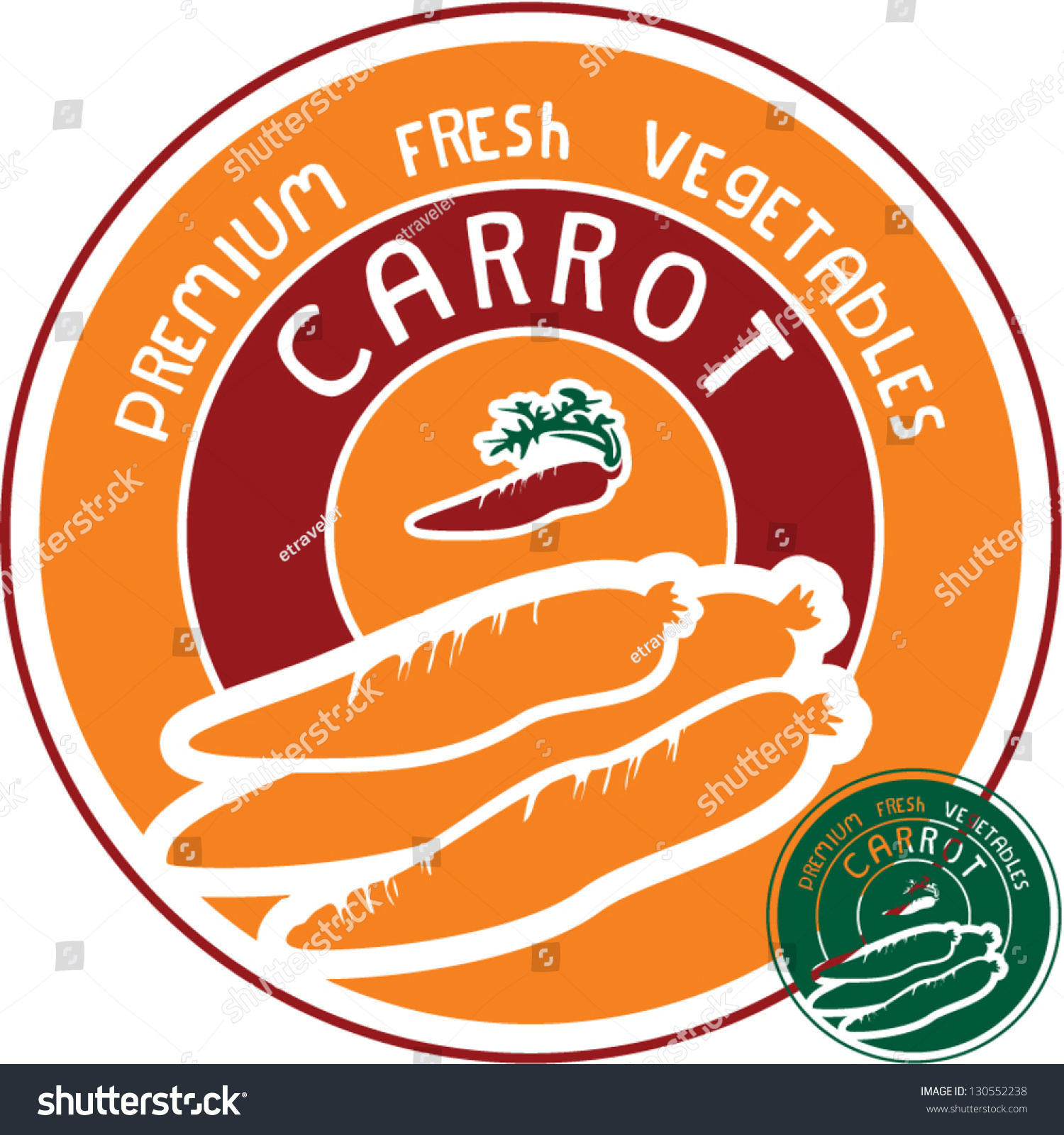 Carrot Label Stock Vector (Royalty Free) 130552238 | Shutterstock