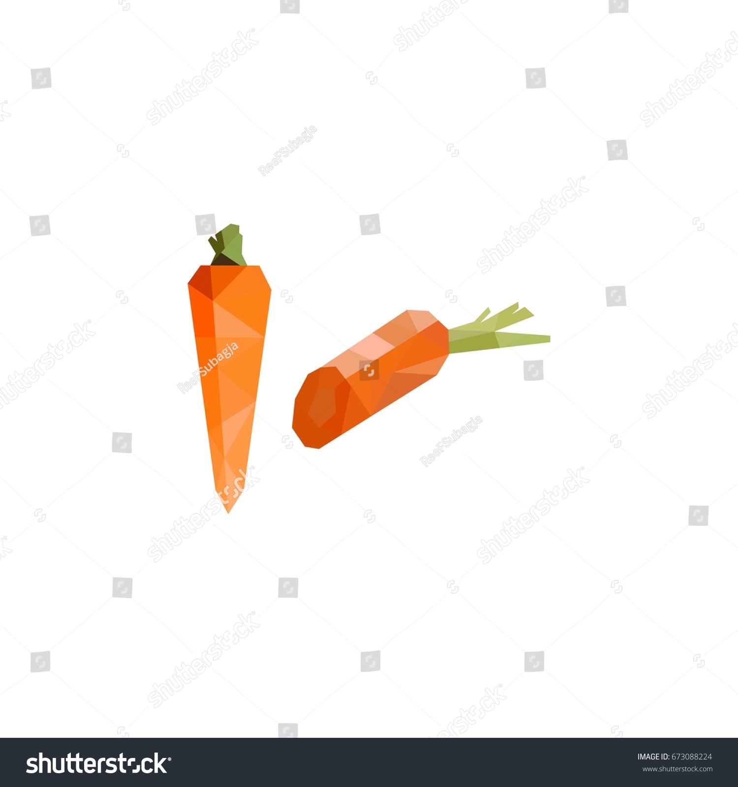 Carrot Low Poly Design Vector Stock Vector (Royalty Free) 673088224