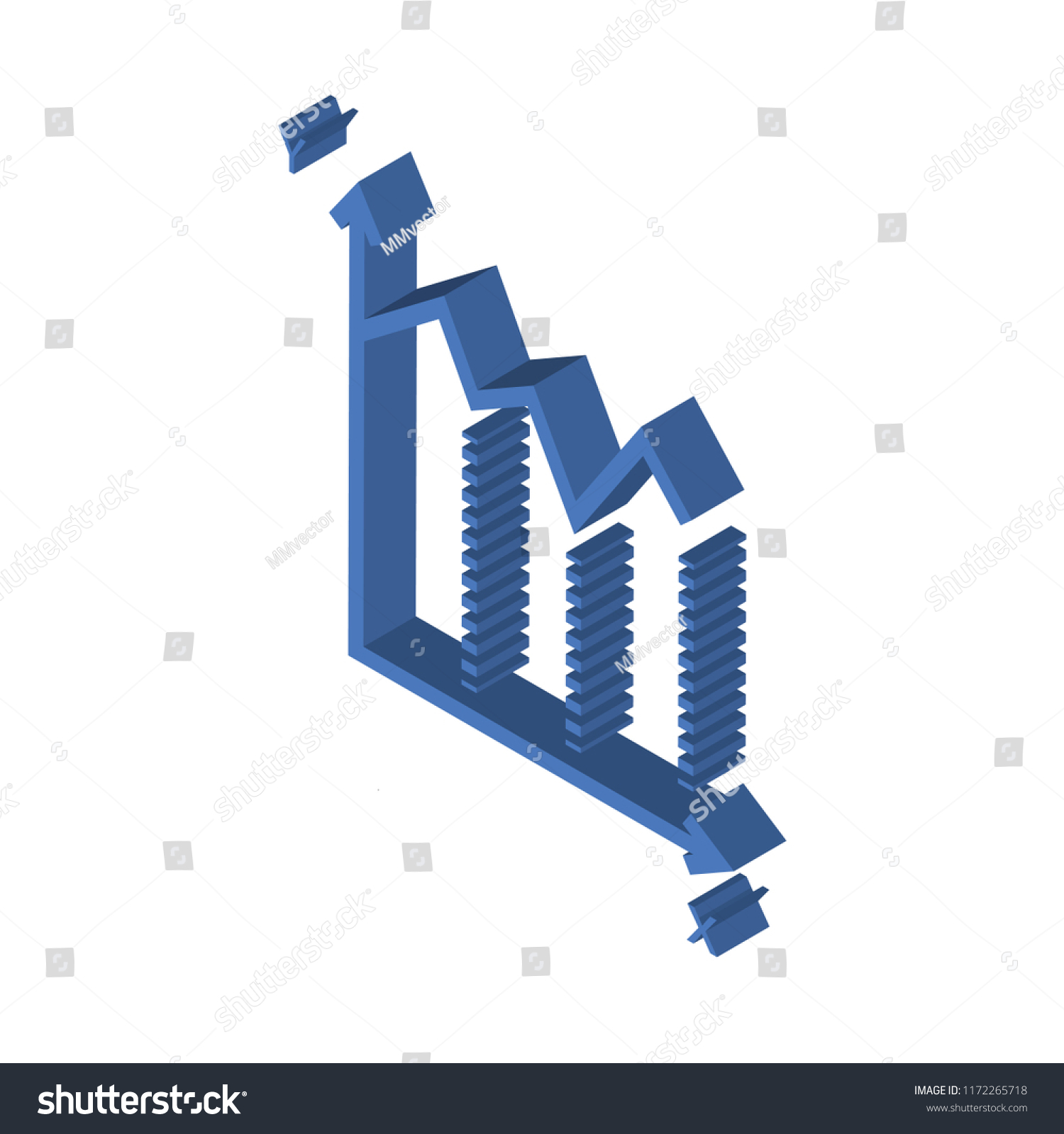 Cartesian Coordinate System Isometric Left Top Stock Vector (Royalty ...