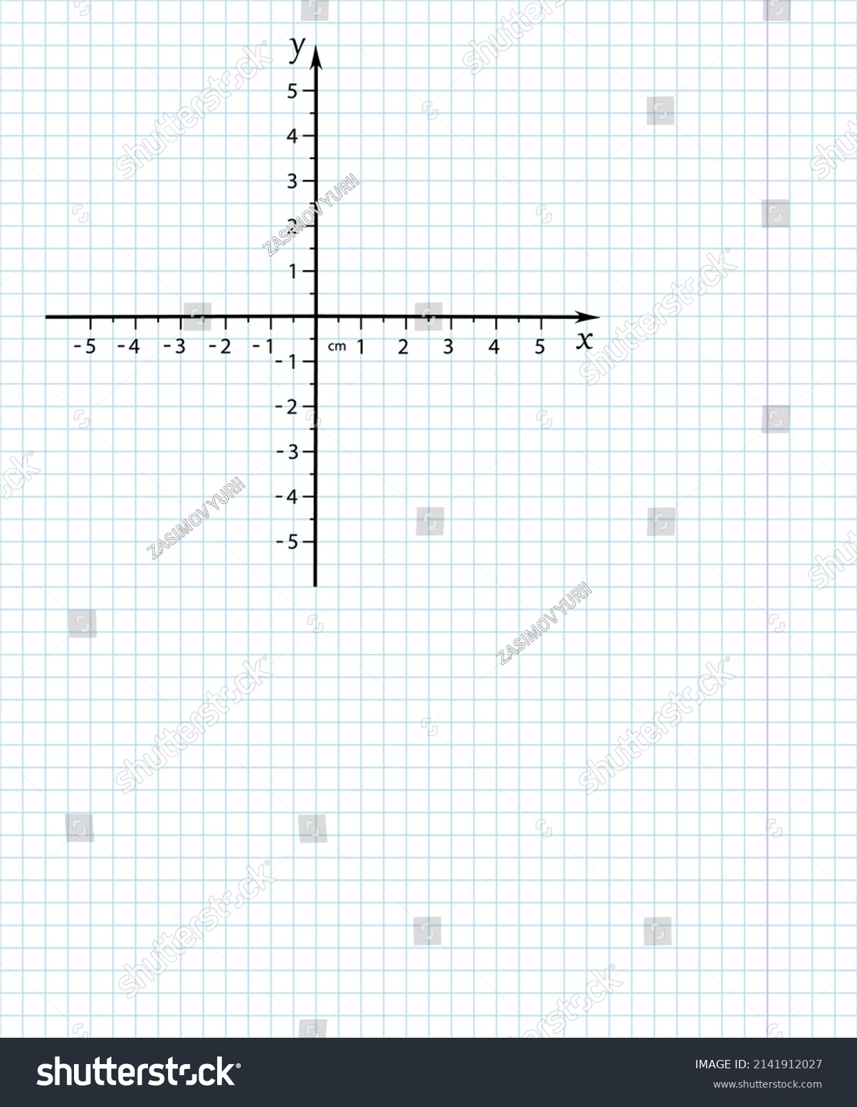 Cartesian Coordinate System On Notebook Sheet Stock Vector (Royalty ...